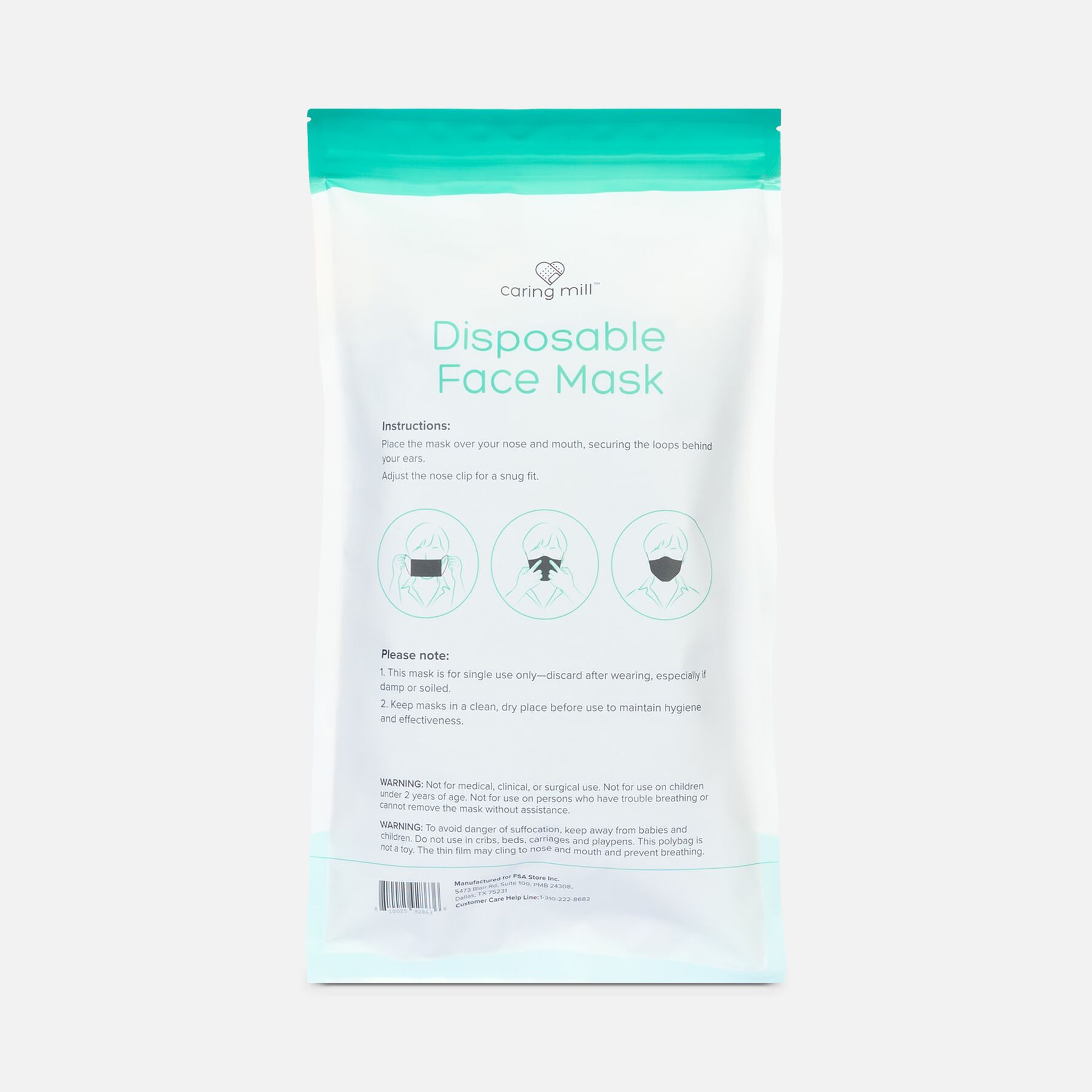 FSA Eligible Caring Mill™ Disposable Face Mask, Black, 50 ct. | FSA Store