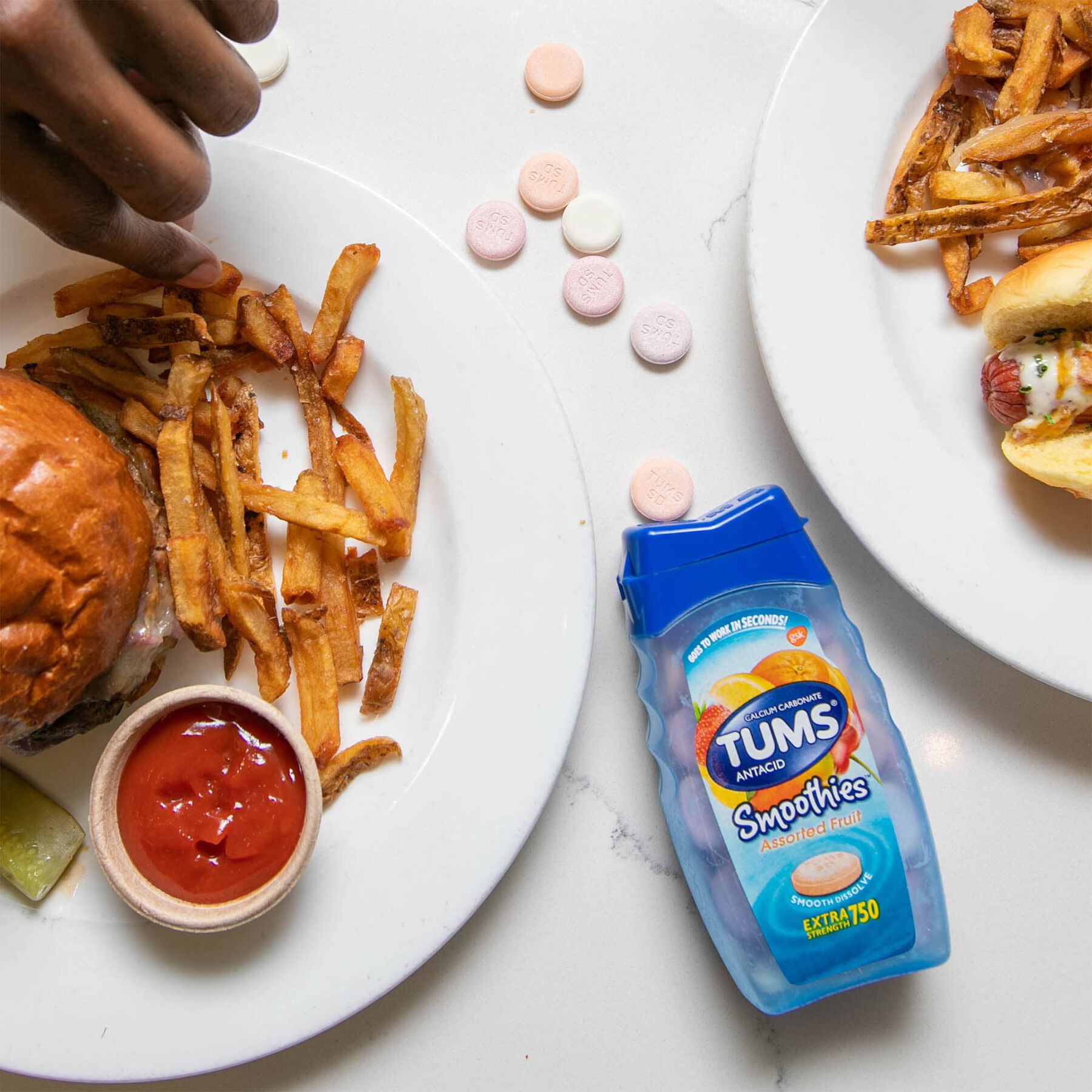 FSA Eligible TUMS Smoothies Extra Strength Antacid Chewable Tablets ...