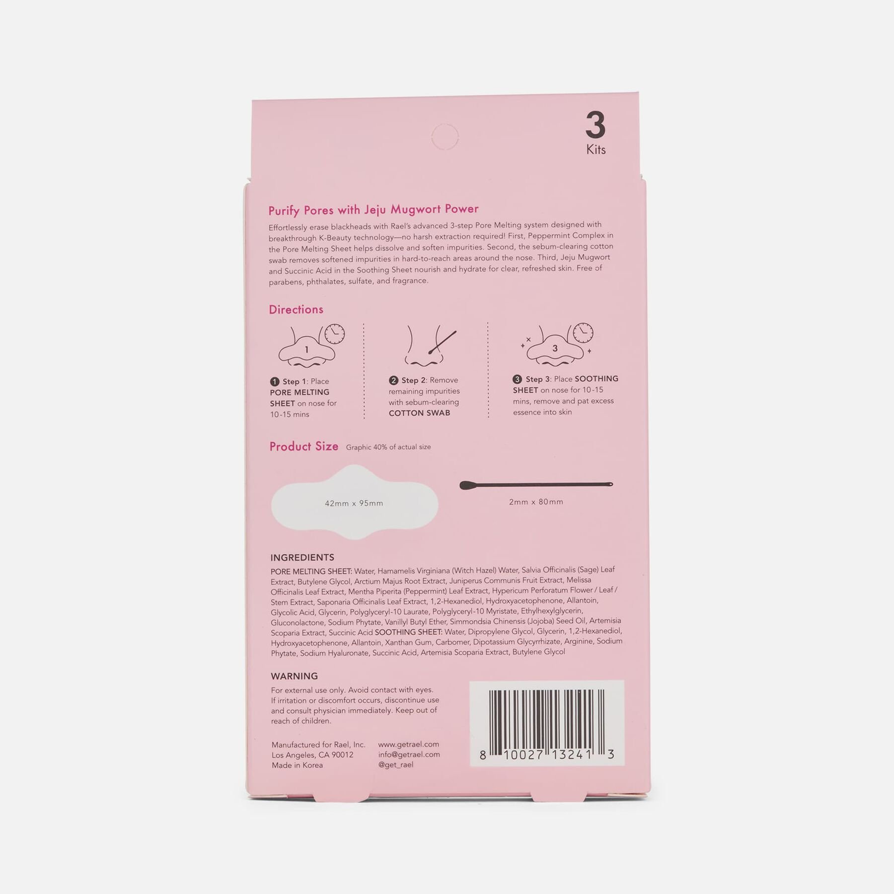 FSA Eligible Rael Beauty Miracle Patch Blackhead Control 3-Step Pore ...