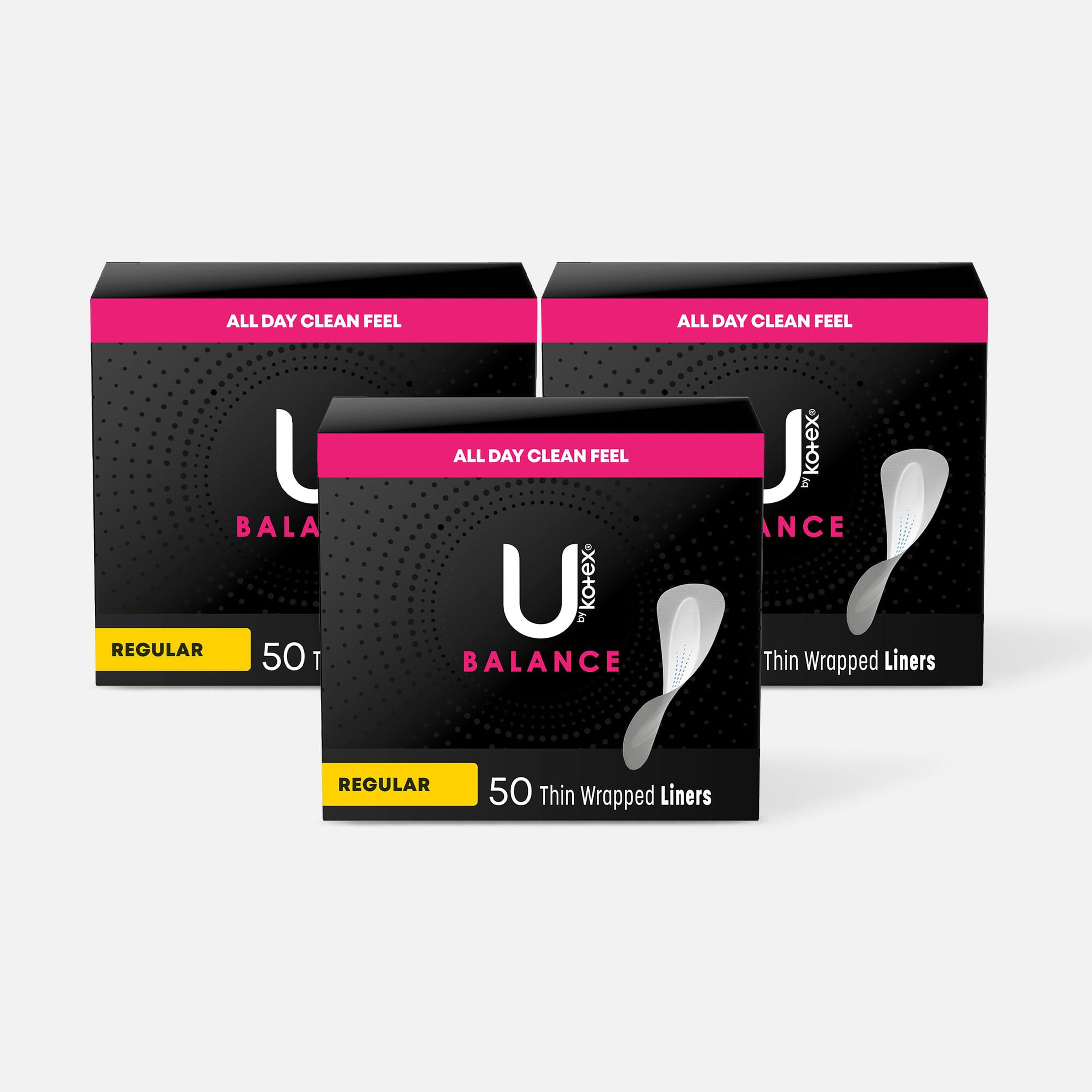 FSA Eligible U by Kotex Barely There Liners, Light Absorbency, Regular ...