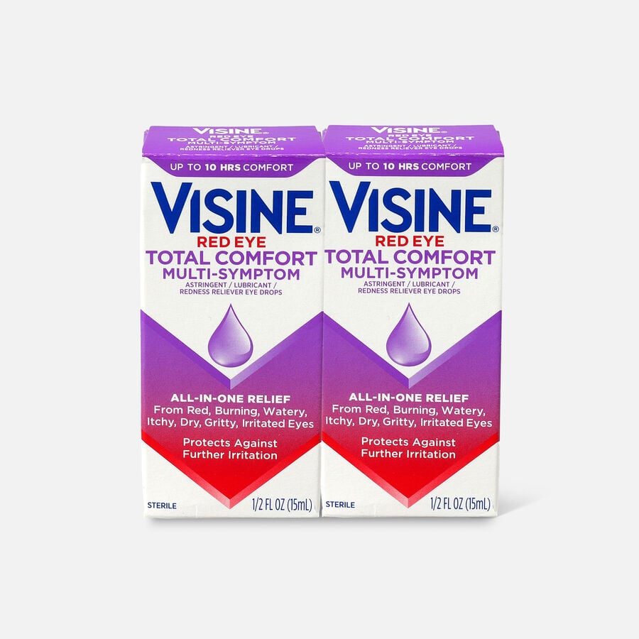 Visine Red Eye Total Comfort Multi-Symptom Eye Drops, .5 fl oz. (2-Pack)