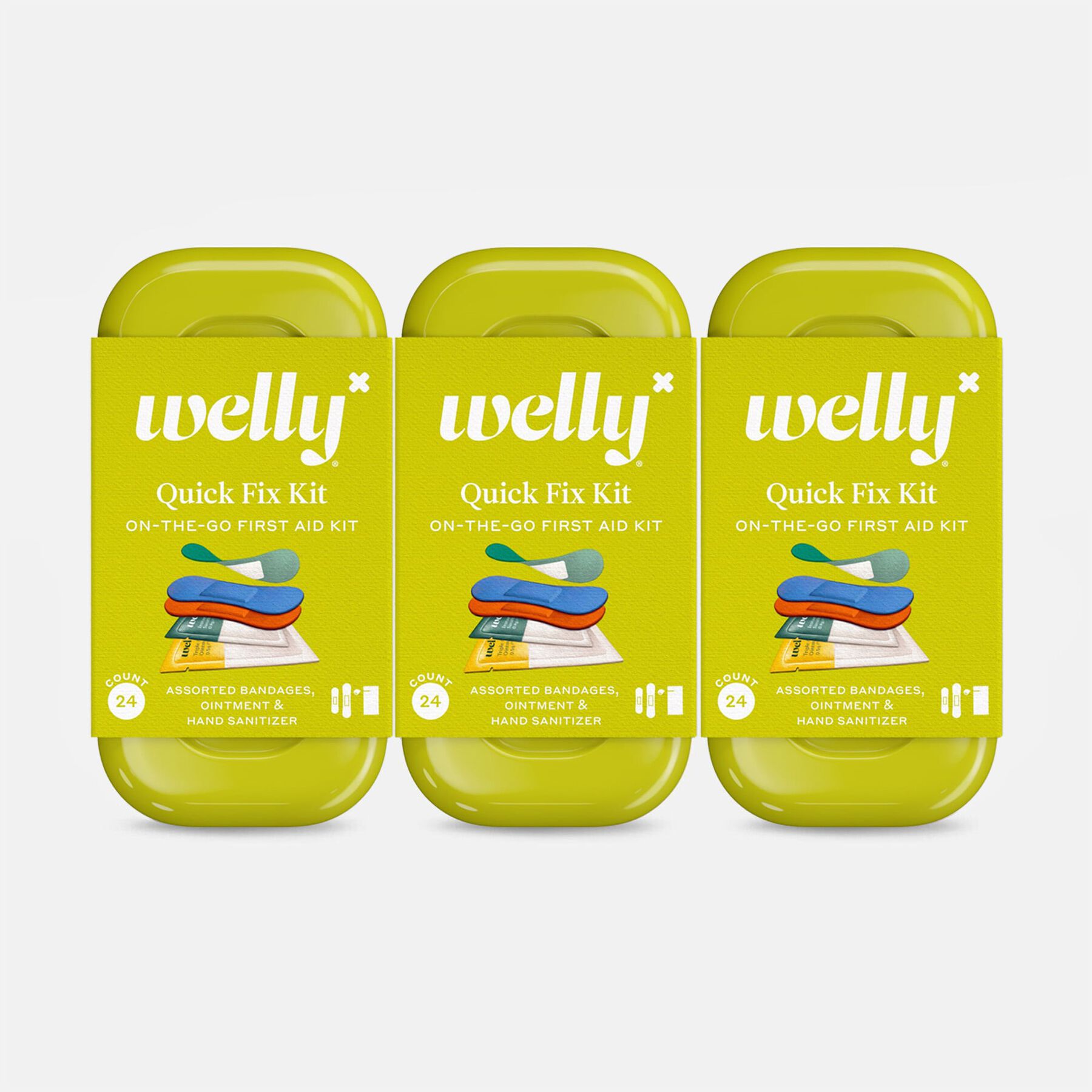 FSA Eligible Welly Quick Fix Kit First Aid Travel Kit - 24 ct. (3-Pack) | FSA Store