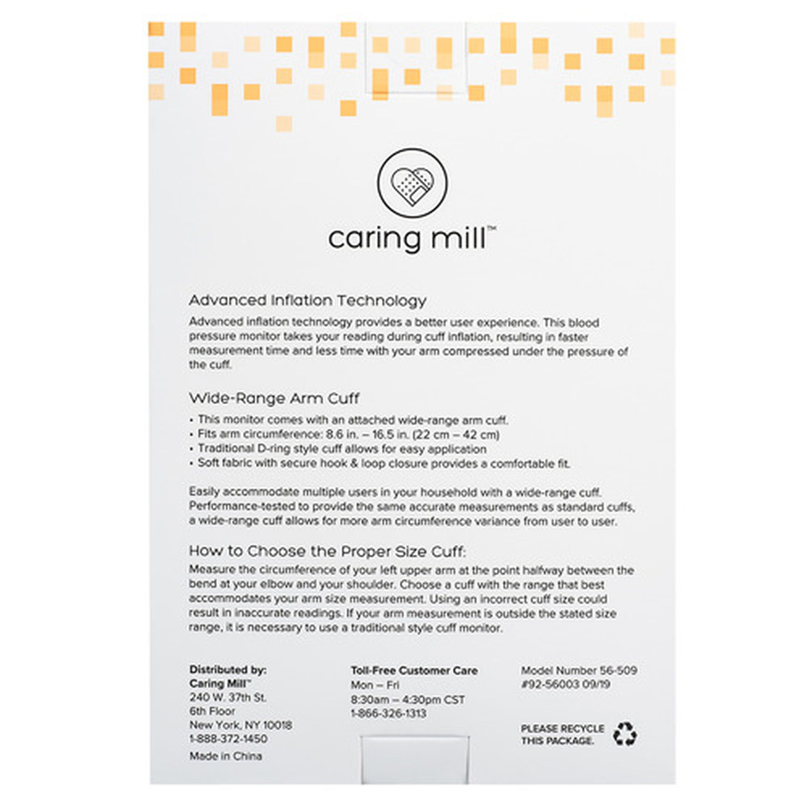 Caring Mill® Upper Arm Blood Pressure Monitor