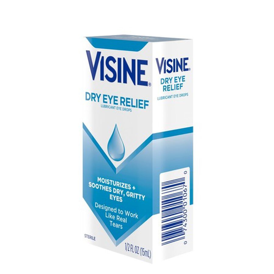 Visine Dry Eye Relief All Day Comfort Lubricant Eye Drops, .5 fl oz.
