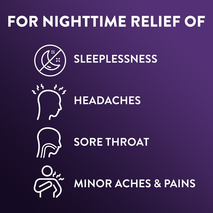 FSA Eligible Vicks PainQuil PM Pain Relief + Sleep Aid Liquid, Midnight ...