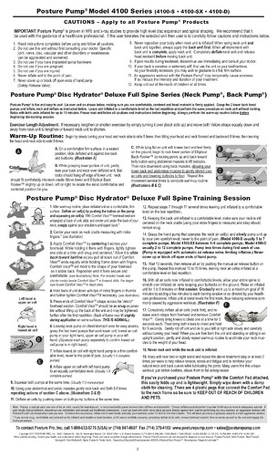 Posture Pump® Dual Deluxe Full Spine with Disc Hydrator, Model 4100-D