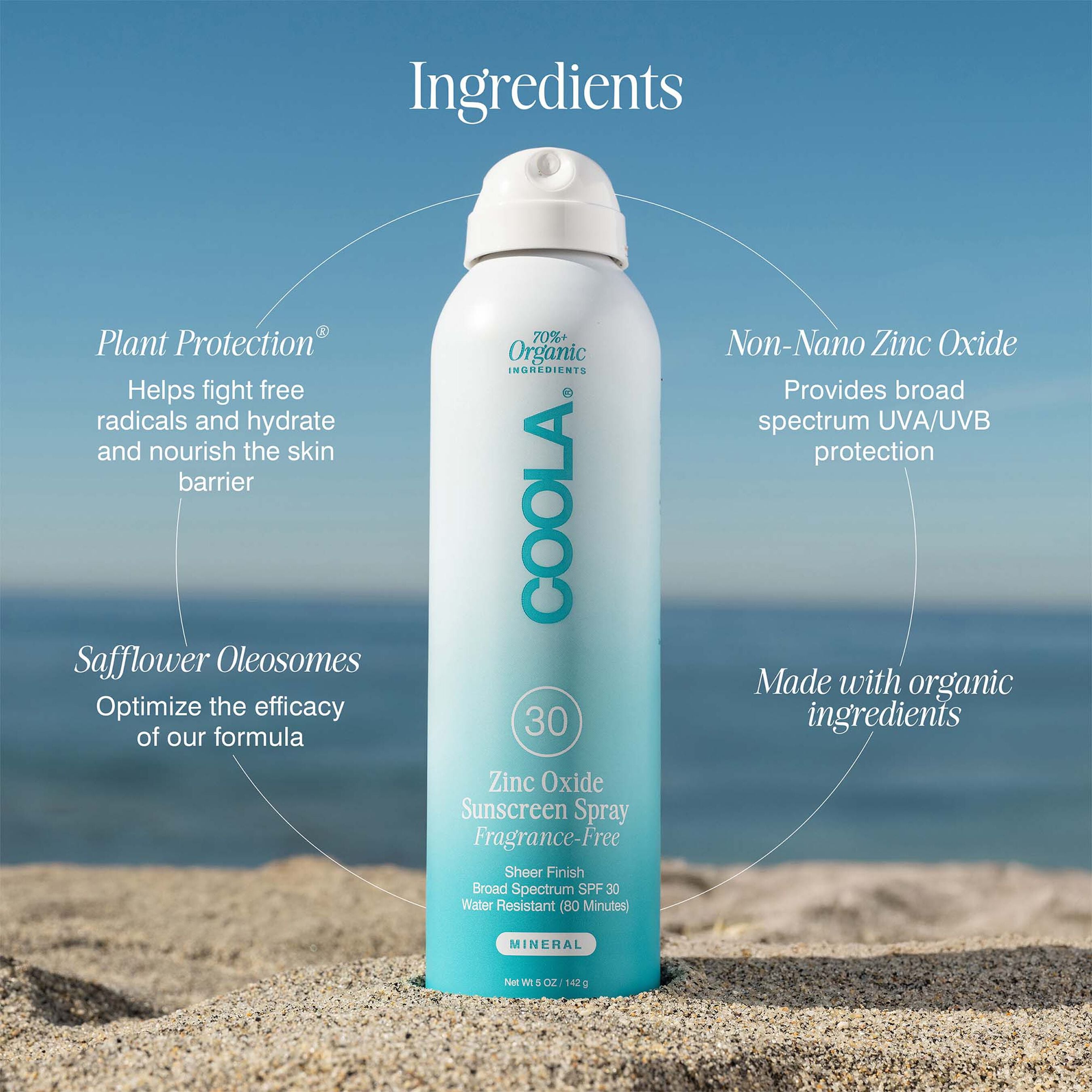 FSA Eligible COOLA Mineral Body Organic Sunscreen Spray, SPF 30, 5 oz ...