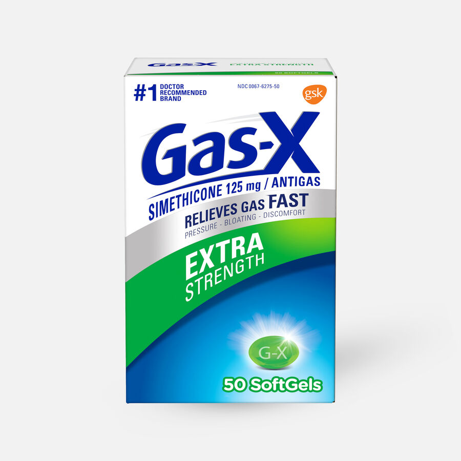 Gas-X Extra Strength Softgel, 125 mg, For Fast Relief From Gas ...
