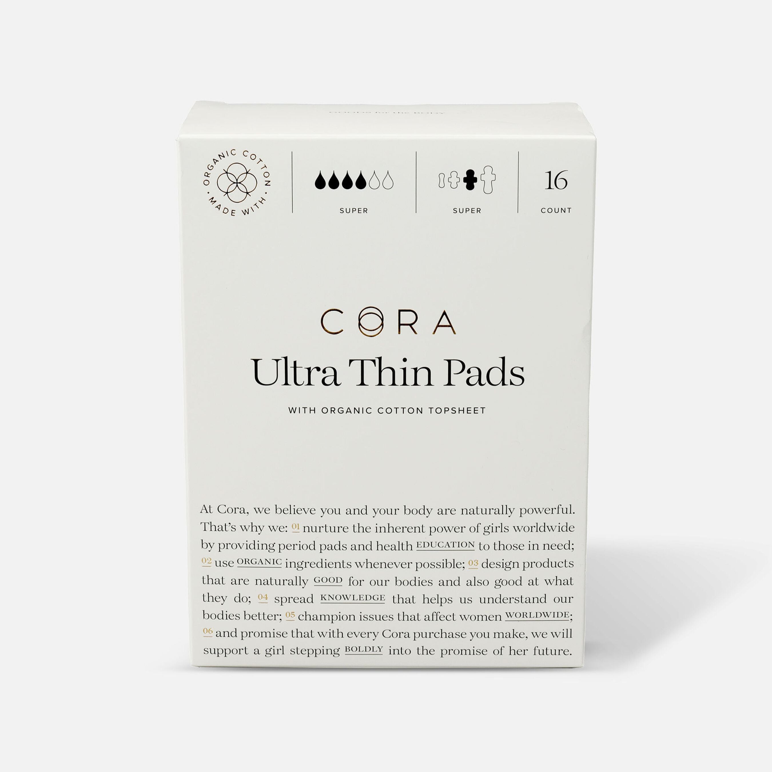 Cora Organic Cotton Ultra Thin Period Pads
