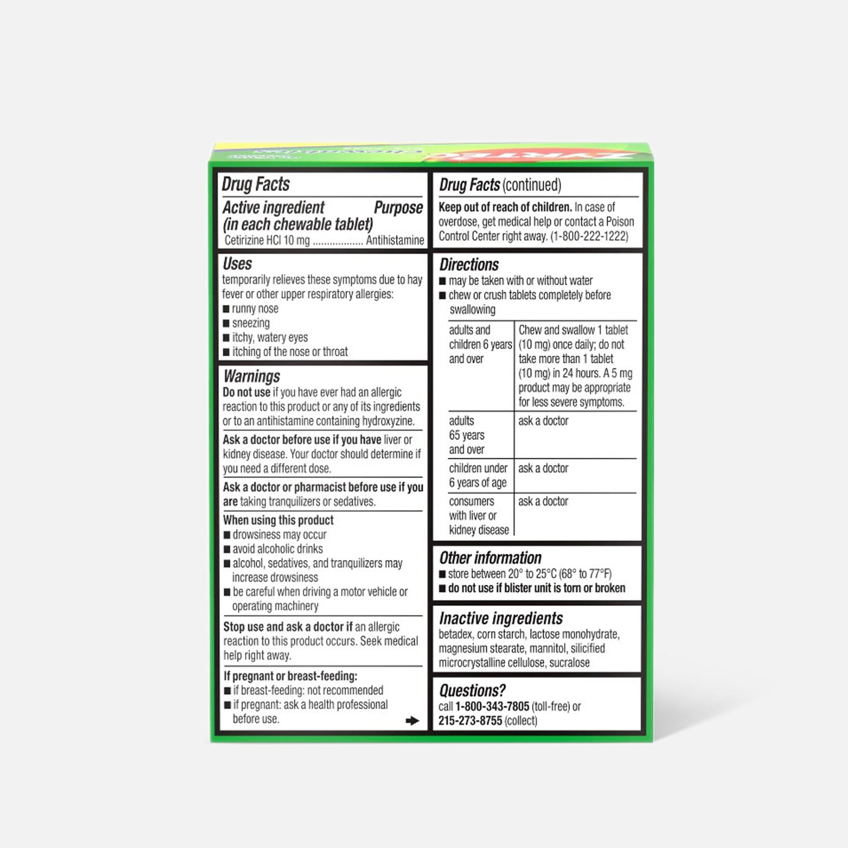 FSA Eligible Zyrtec Allergy Chewable Tablet, 24 ct. | FSA Store