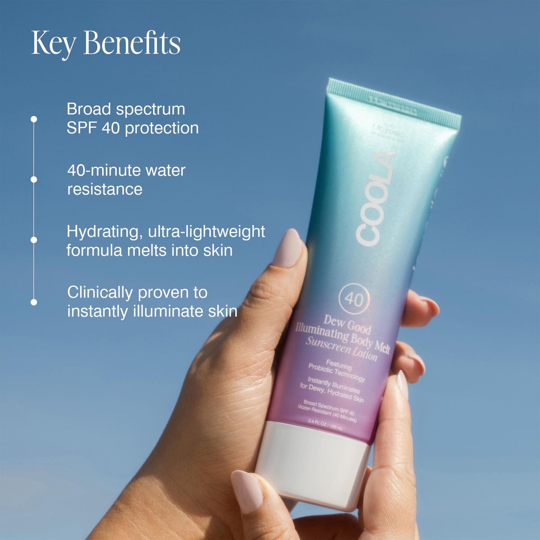 FSA Eligible COOLA Dew Good Illuminating Body Melt SPF 40 Sunscreen ...