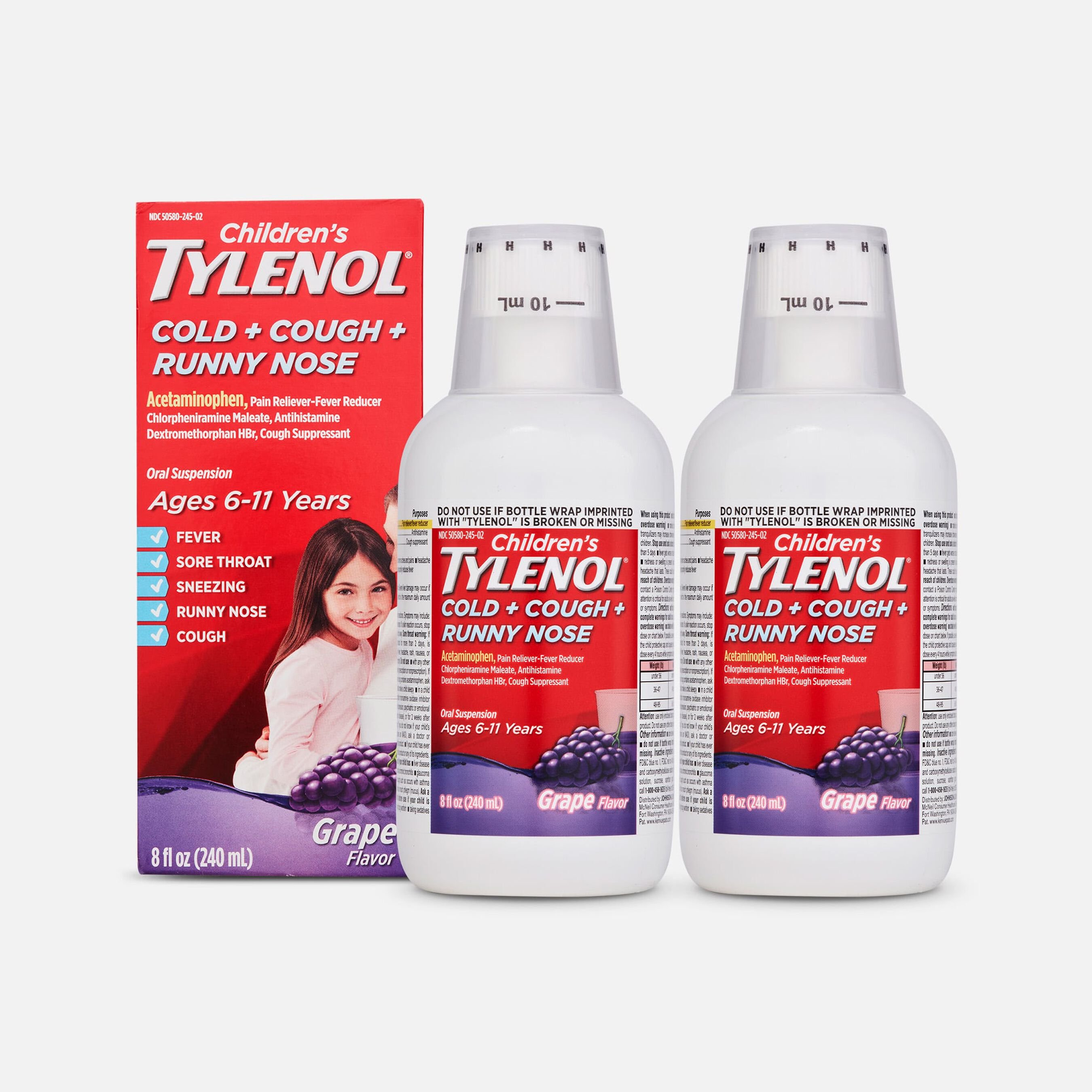 FSA Eligible Children's Tylenol Cold + Cough + Runny Nose Relief Liquid ...