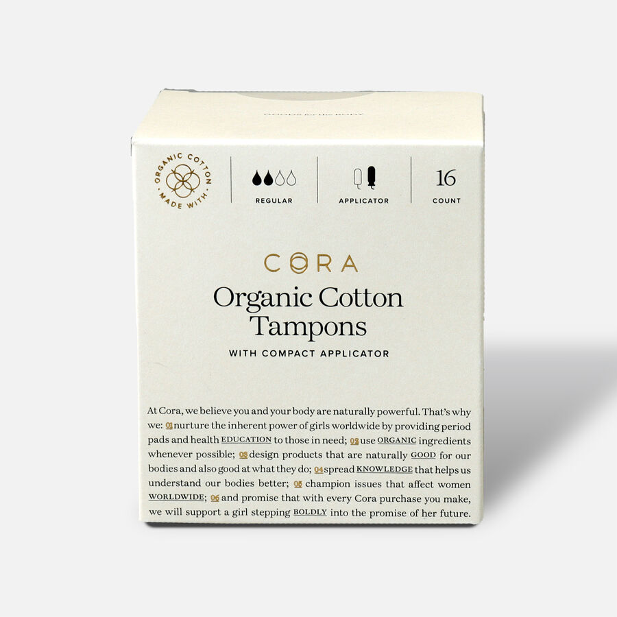Cora Organic Cotton Applicator Tampons, 16 ct
