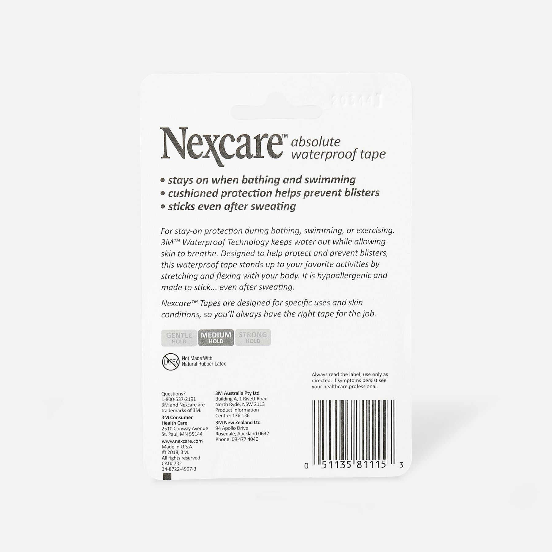 Nexcare Absolute Waterproof Tape, 1-1/2 x 5 yds.