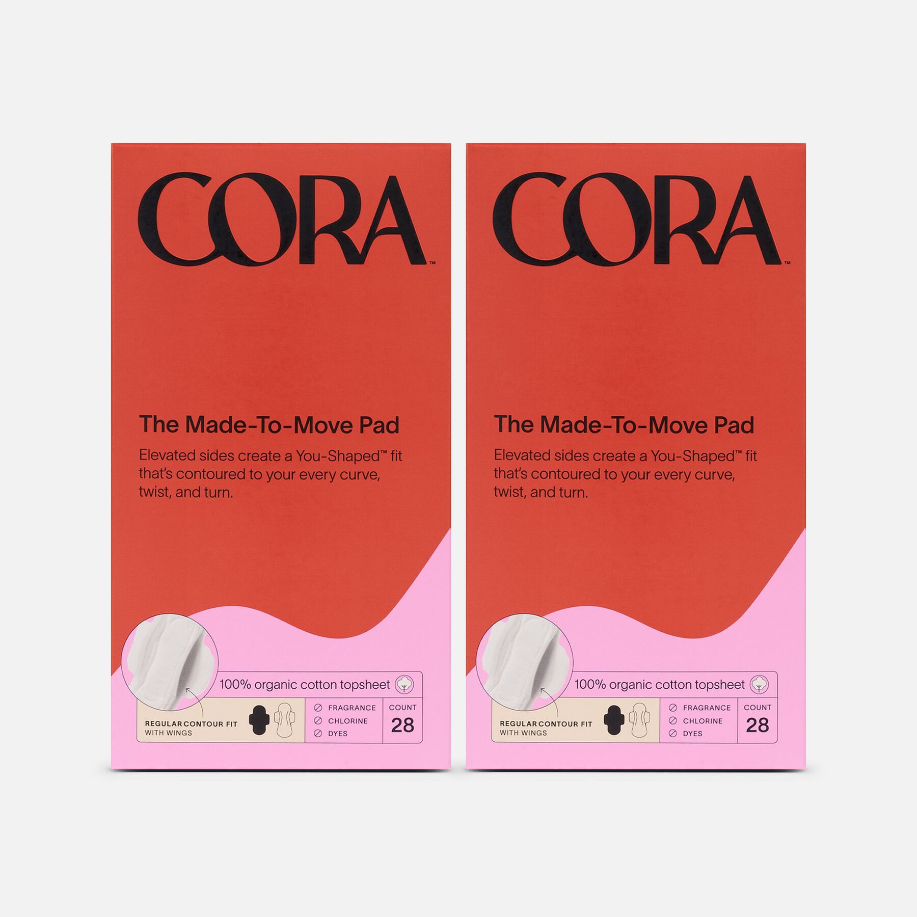 FSA Eligible Cora The Made-to-Move Pad, Regular, 28 ct. (2-Pack) | FSA Store