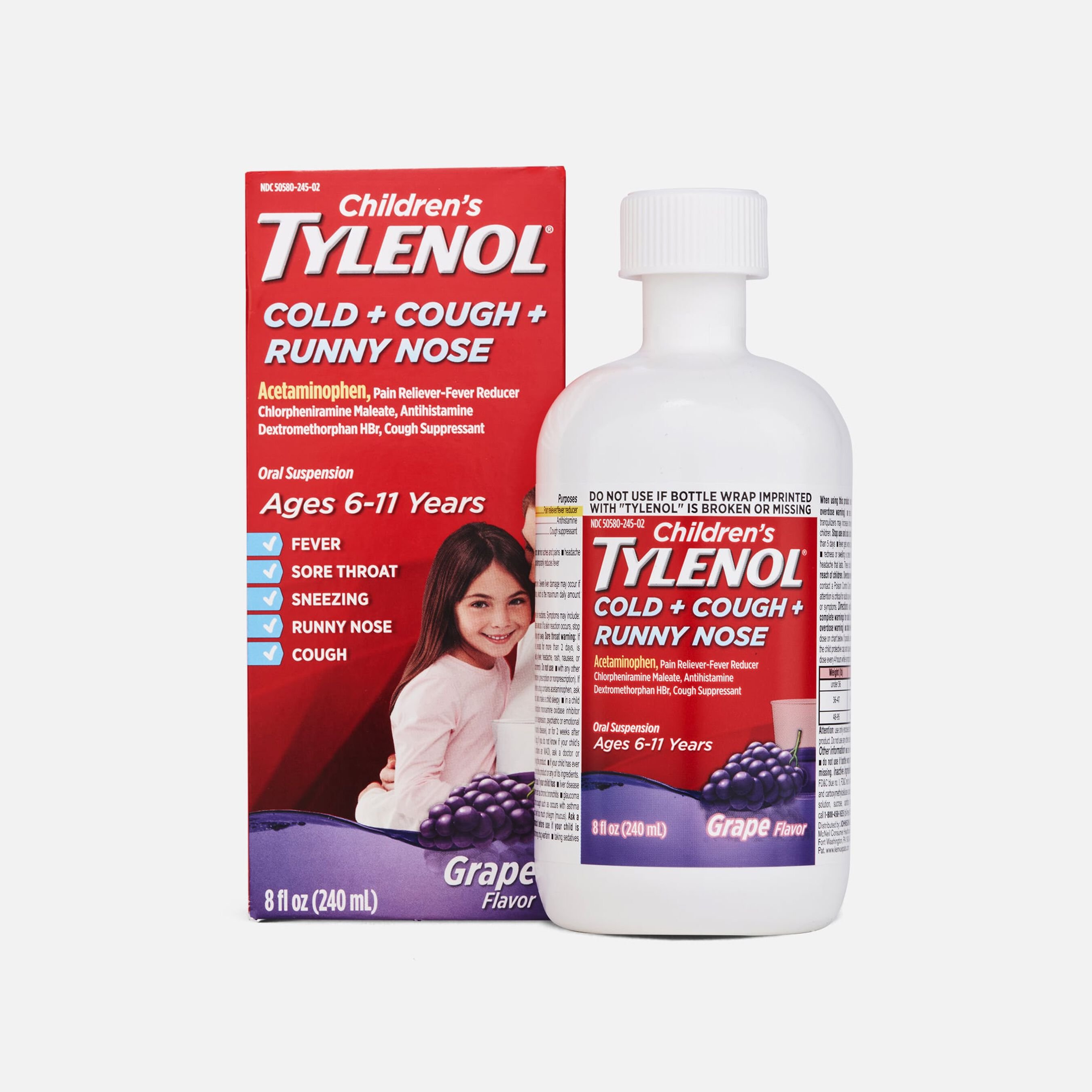 FSA Eligible Children's Tylenol Cold + Cough + Runny Nose Relief Liquid ...