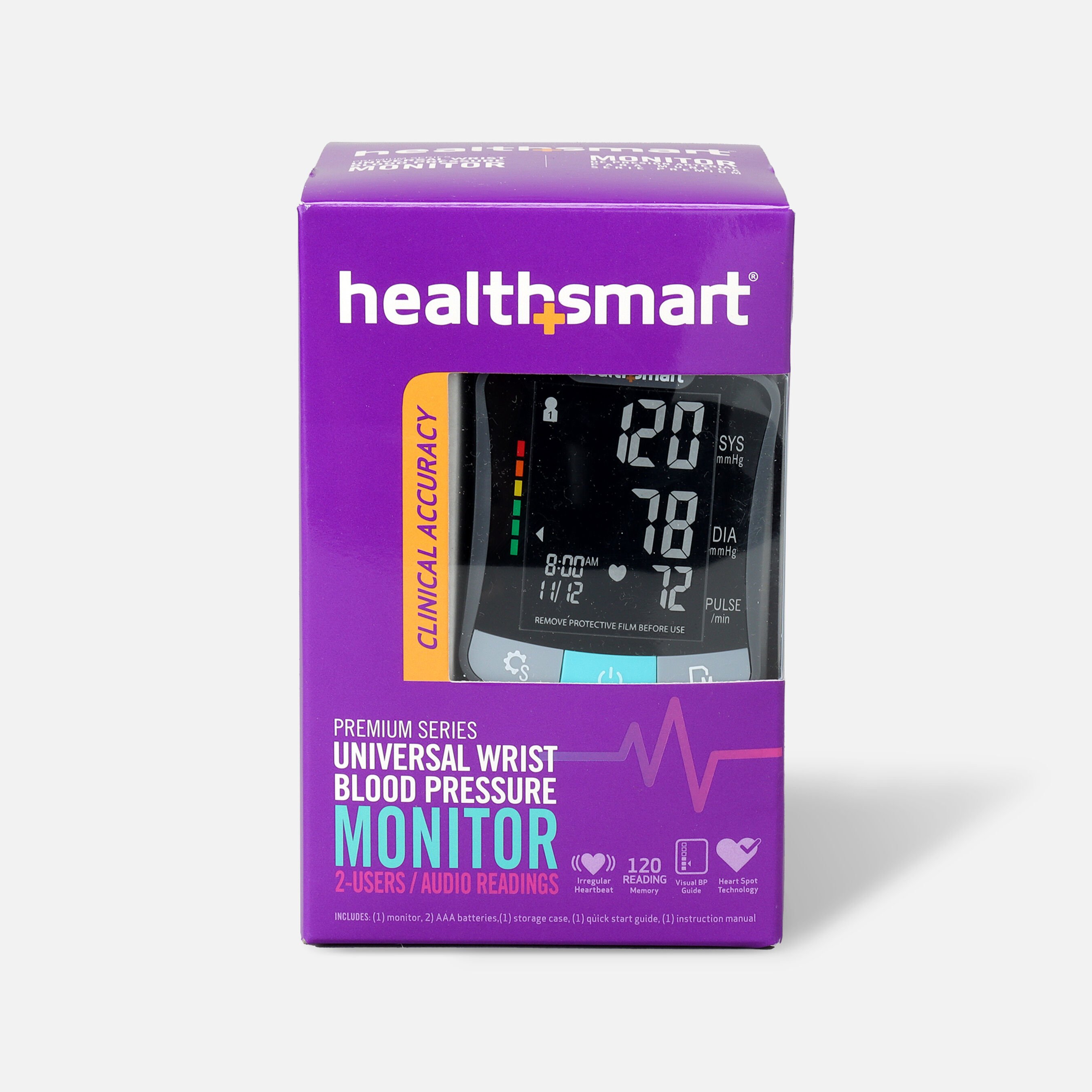FSA Eligible HealthSmart Premium Wrist Digital Blood Pressure Monitor ...