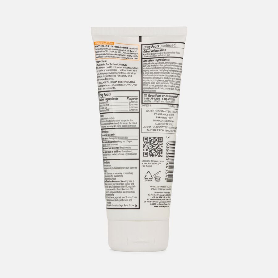 FSA Eligible La Roche-Posay Anthelios UV Pro- Sport Sunscreen, SPF 50 ...