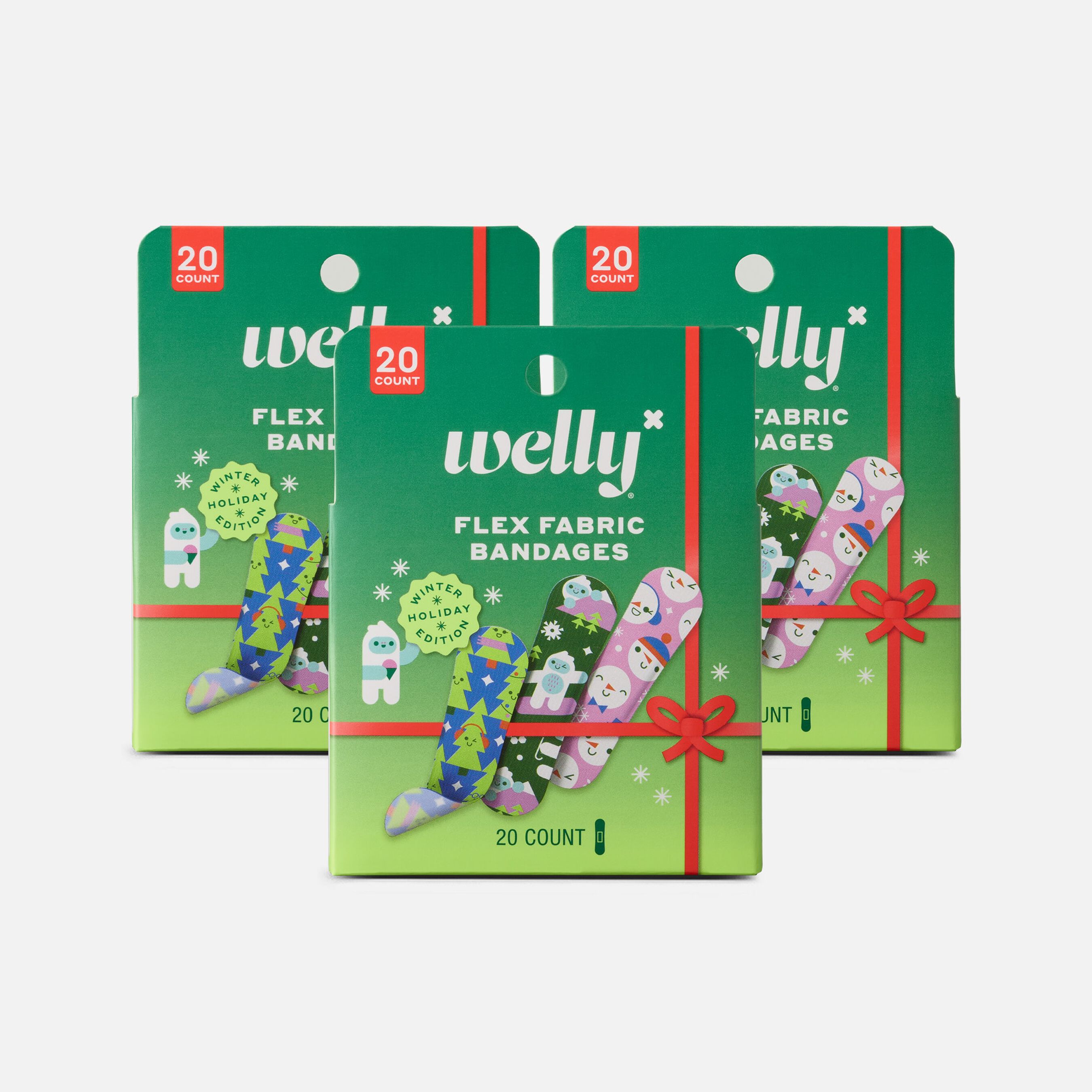 FSA Eligible Welly Limited Time Only Holiday Flex Fabric Bandages, 20 ...