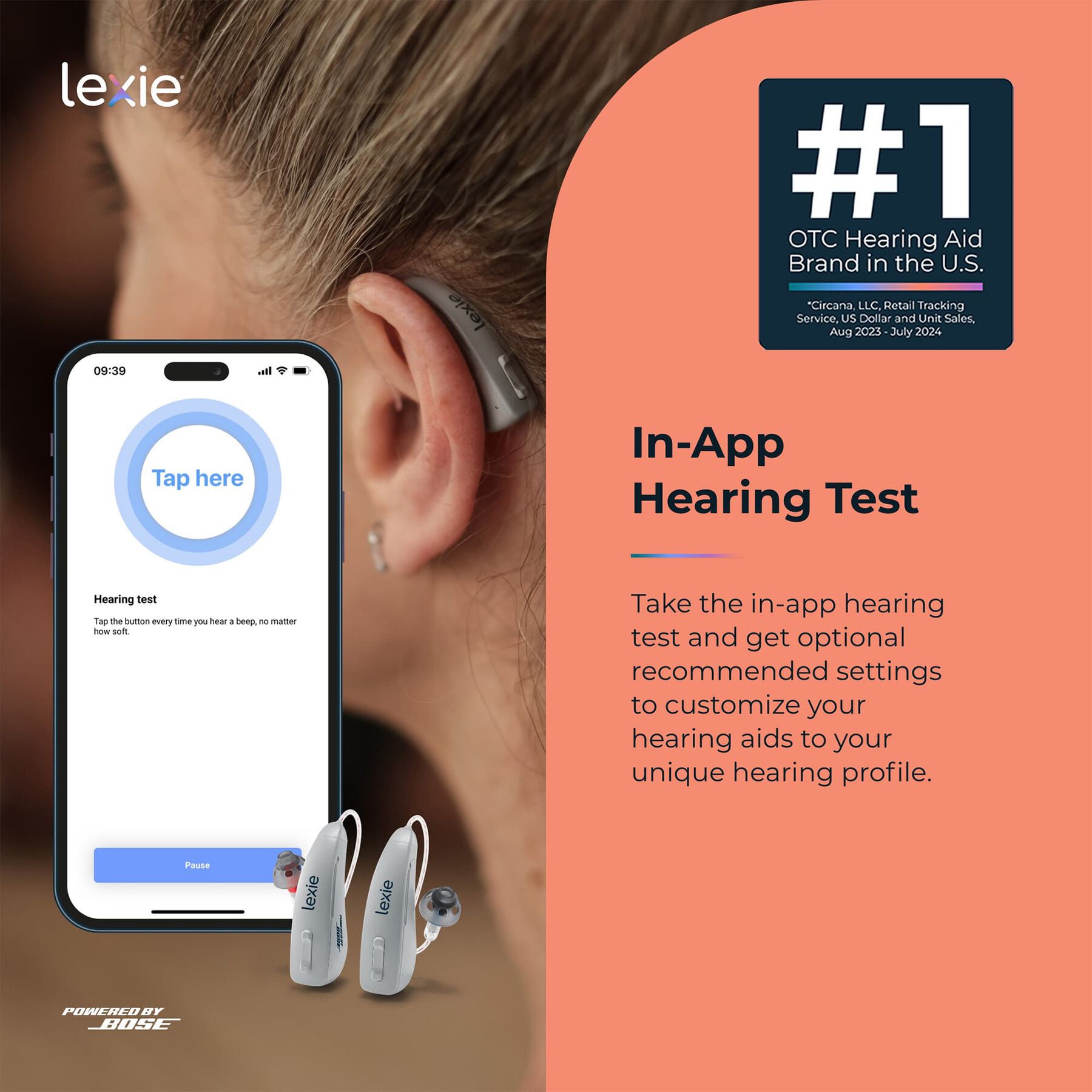 FSA Eligible Lexie B2 Plus Self-Fitting OTC Hearing Aids Powered by ...