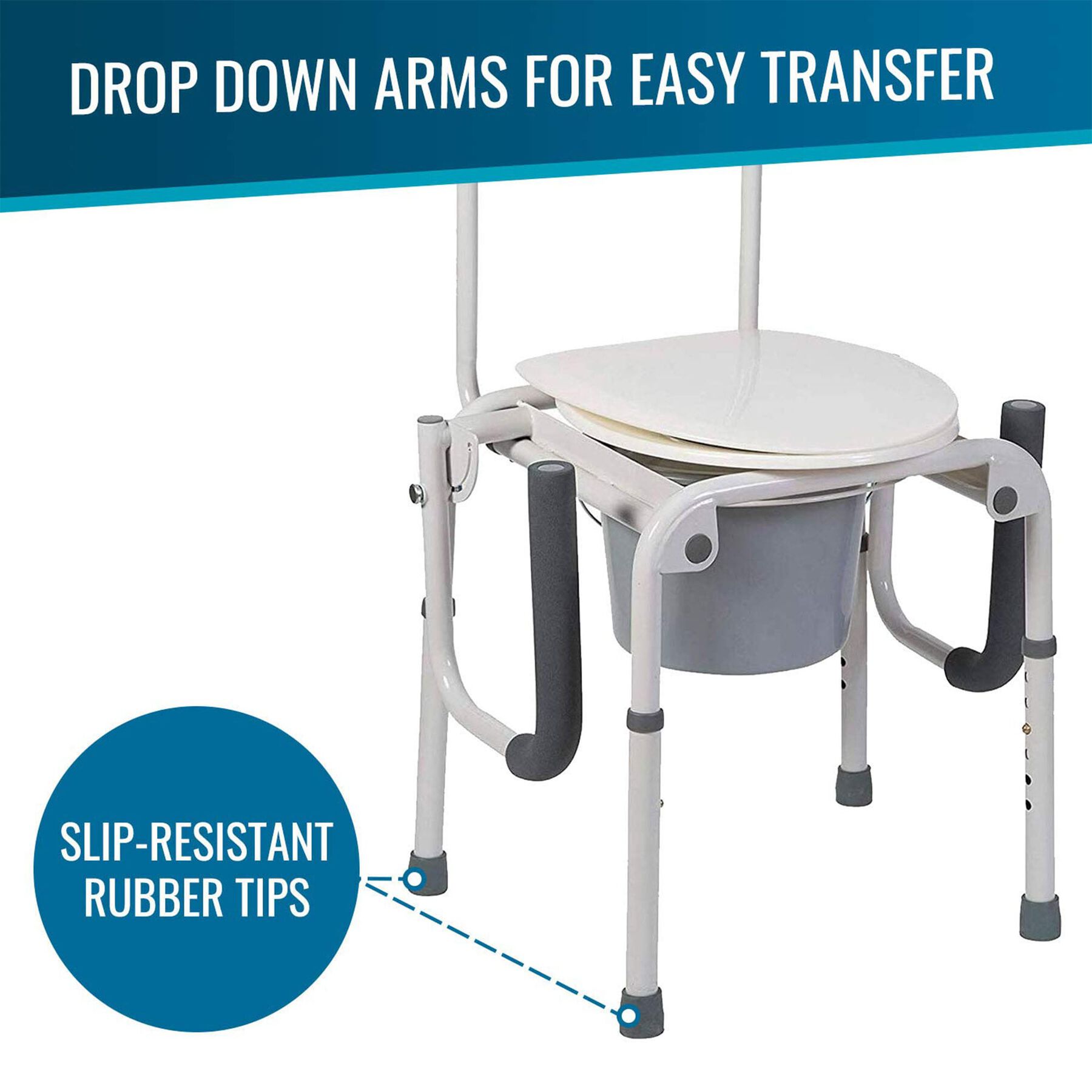 FSA Eligible DMI® Steel Drop-Arm Bedside Commode | FSA Store