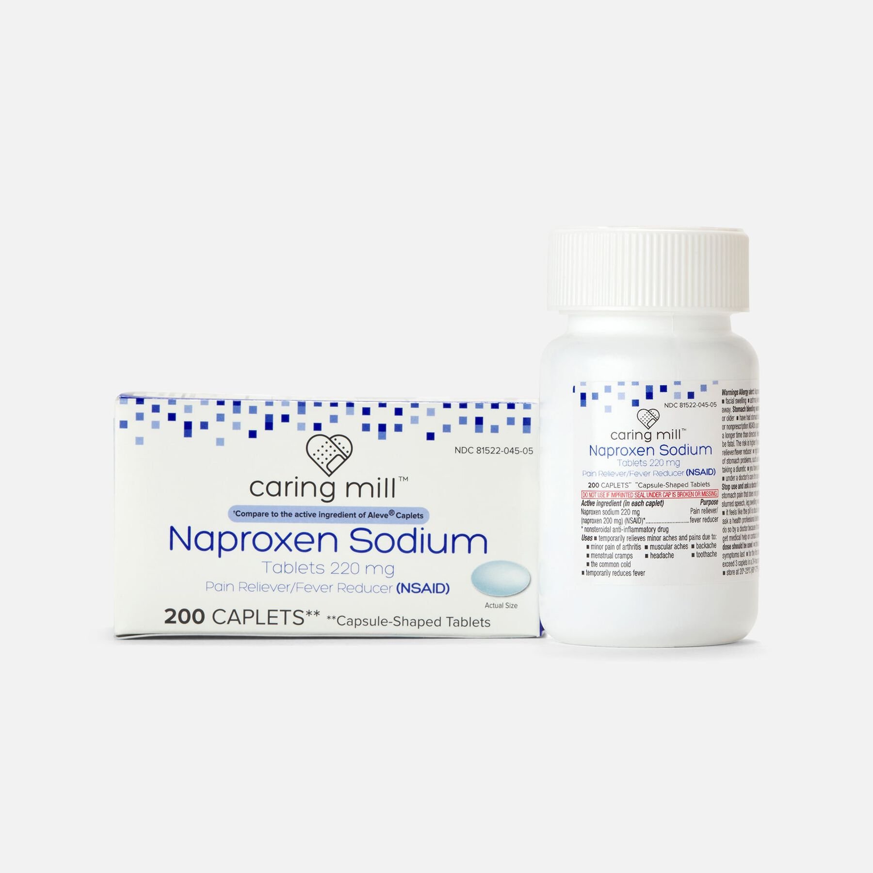 FSA Eligible Caring Mill™ All-Day Pain Relief Naproxen Sodium Caplets ...