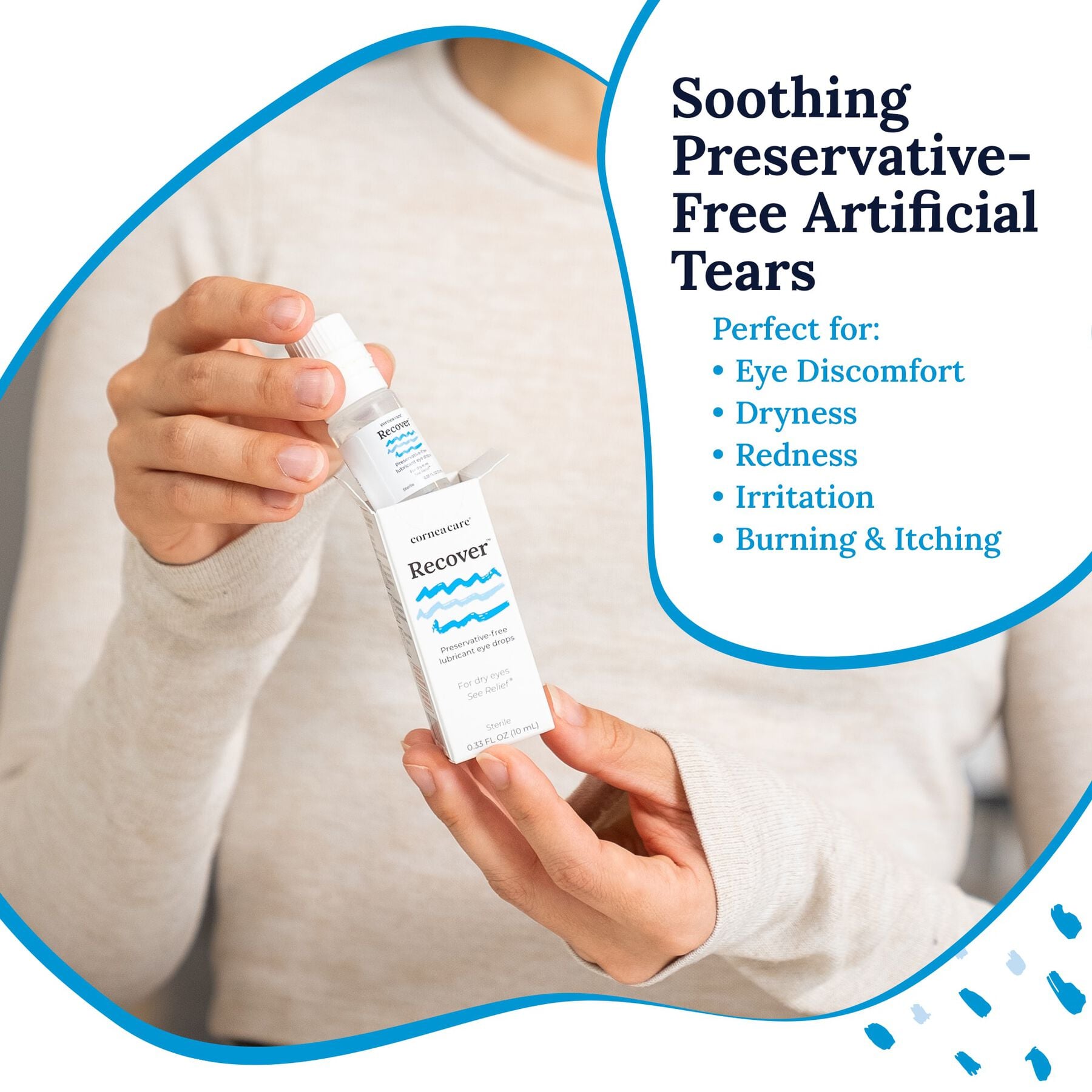 FSA Eligible CorneaCare Recover Preservative-Free Artificial Tear, 0.33 ...