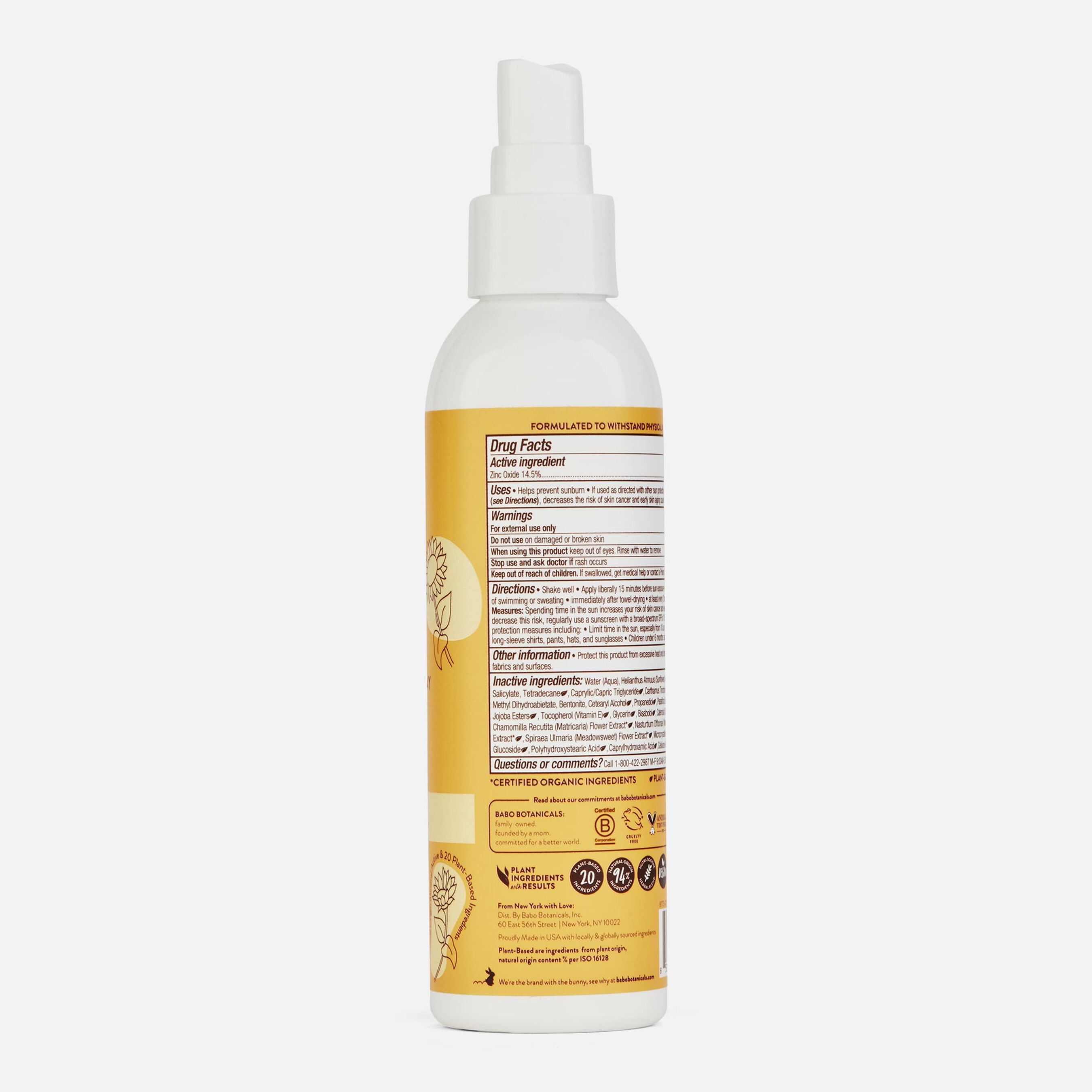 FSA Eligible Babo Botanicals Swim & Sport Mineral Sunscreen Spray, SPF ...