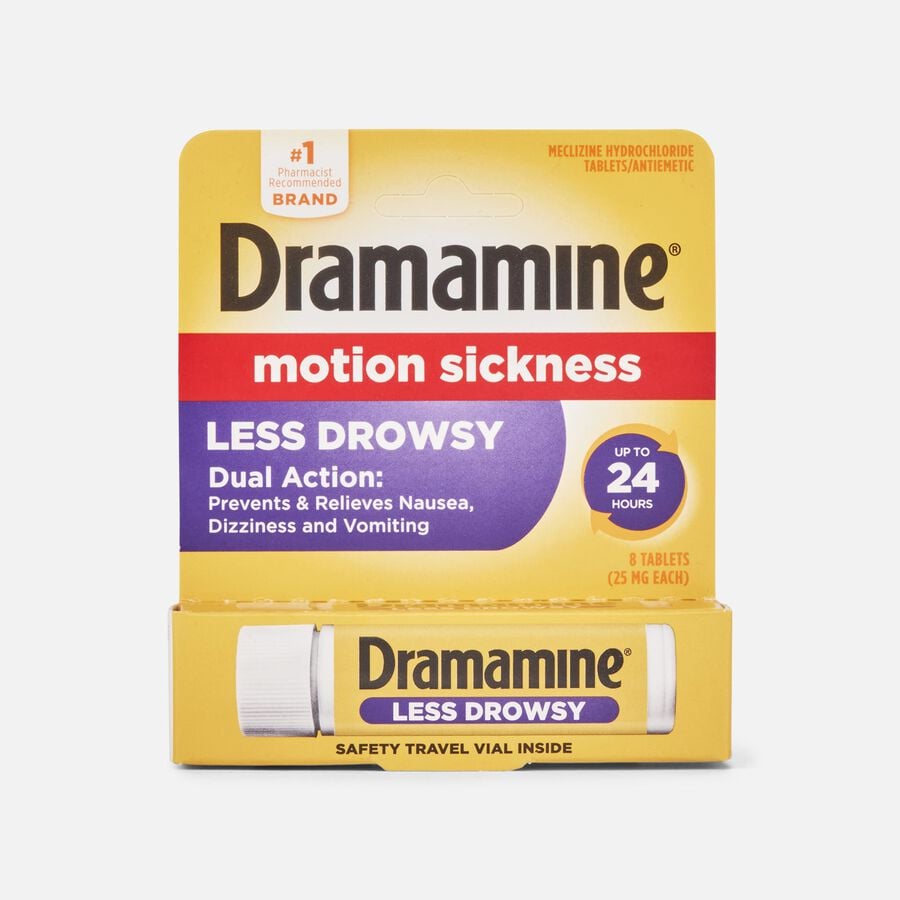 FSA Eligible Dramamine Motion Sickness Relief Tablets, Less Drowsy Formula, 8 ct. | FSA Store