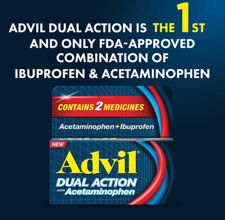 Advil Dual Action Coated Tablets, Acetaminophen + Ibuprofen