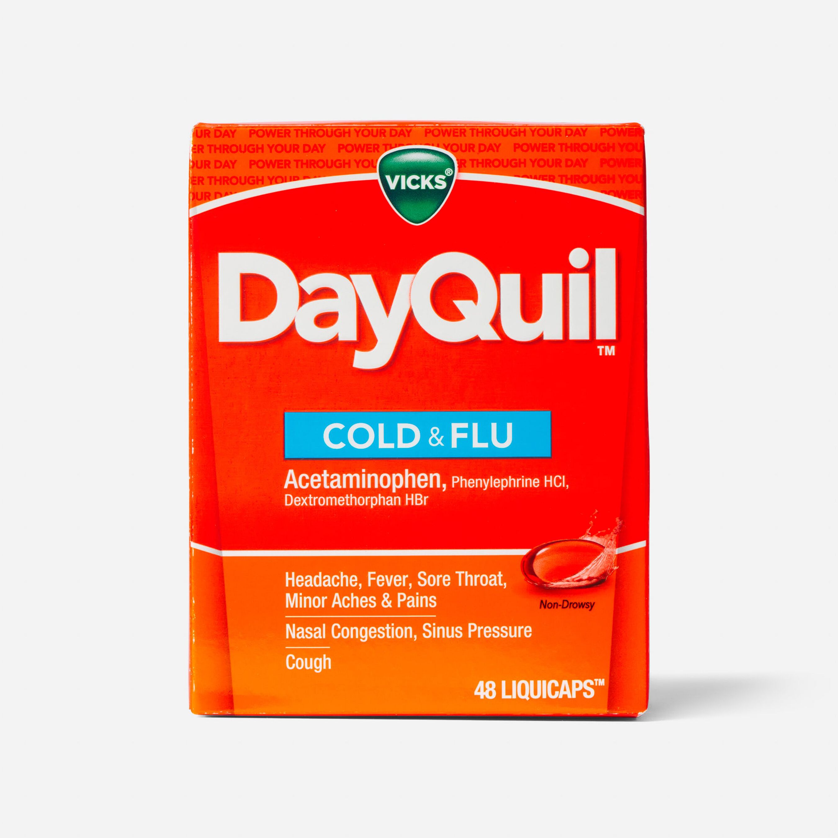 FSA Eligible | Vicks DayQuil Cold and Flu Liquicaps, 48 ct.