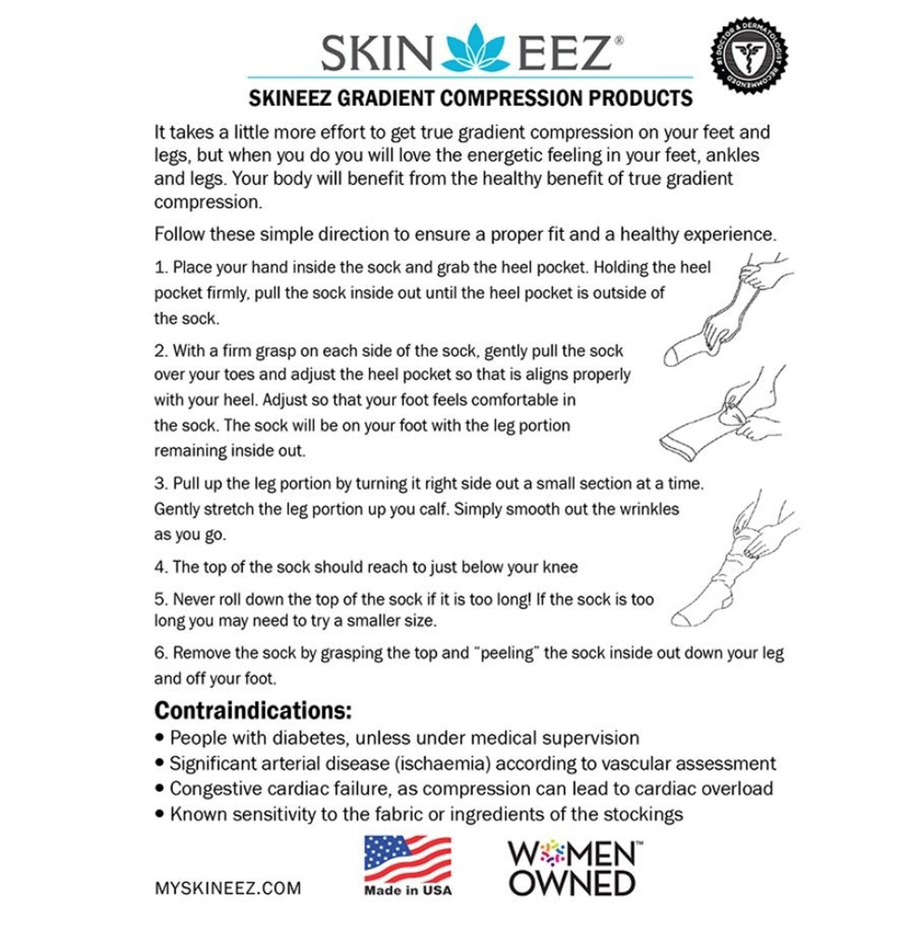 Skineez Skin-Reparative Hydrating Compression Socks, 30-40