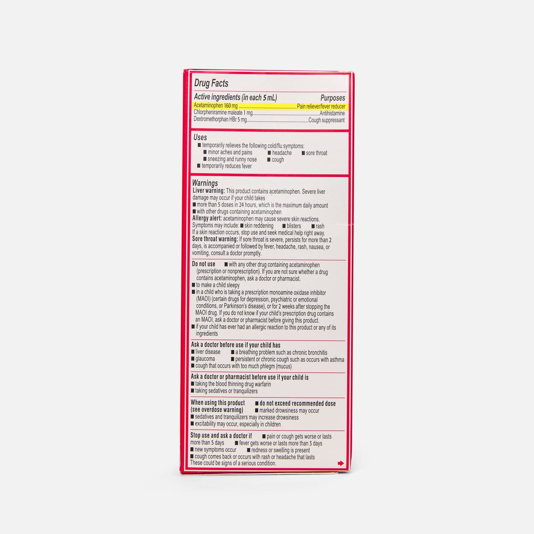 FSA Eligible Children's Tylenol Cold + Cough + Runny Nose Relief Liquid ...