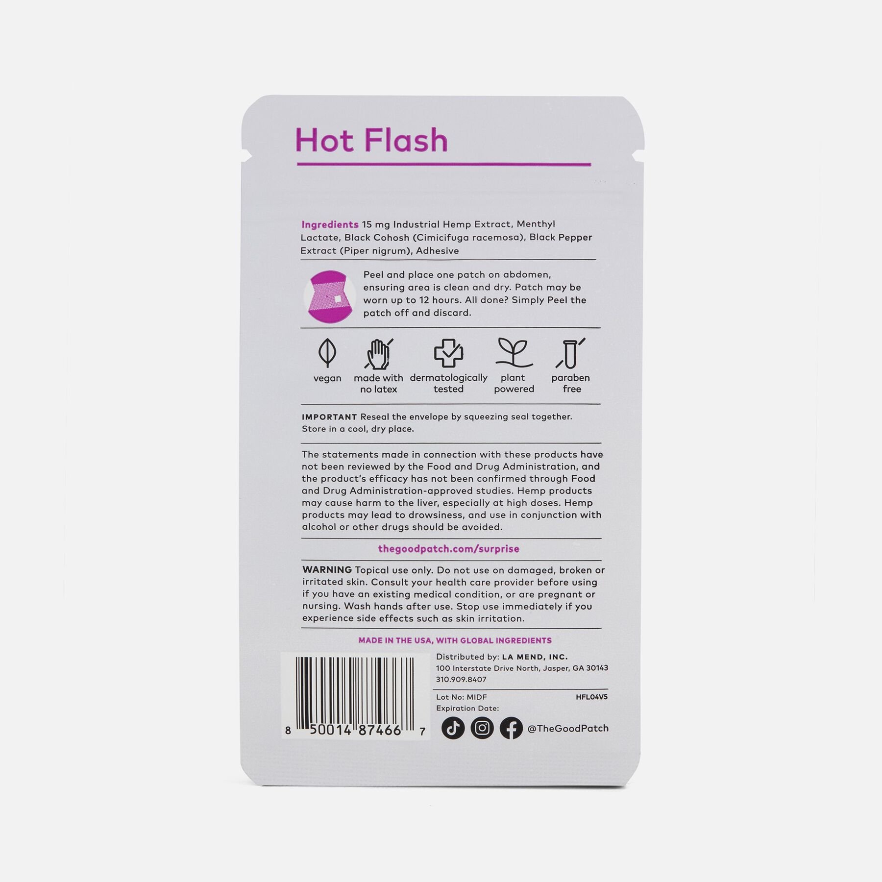 FSA Eligible The Good Patch® Hot Flash - Wellness Patch, 4 ct. | FSA Store