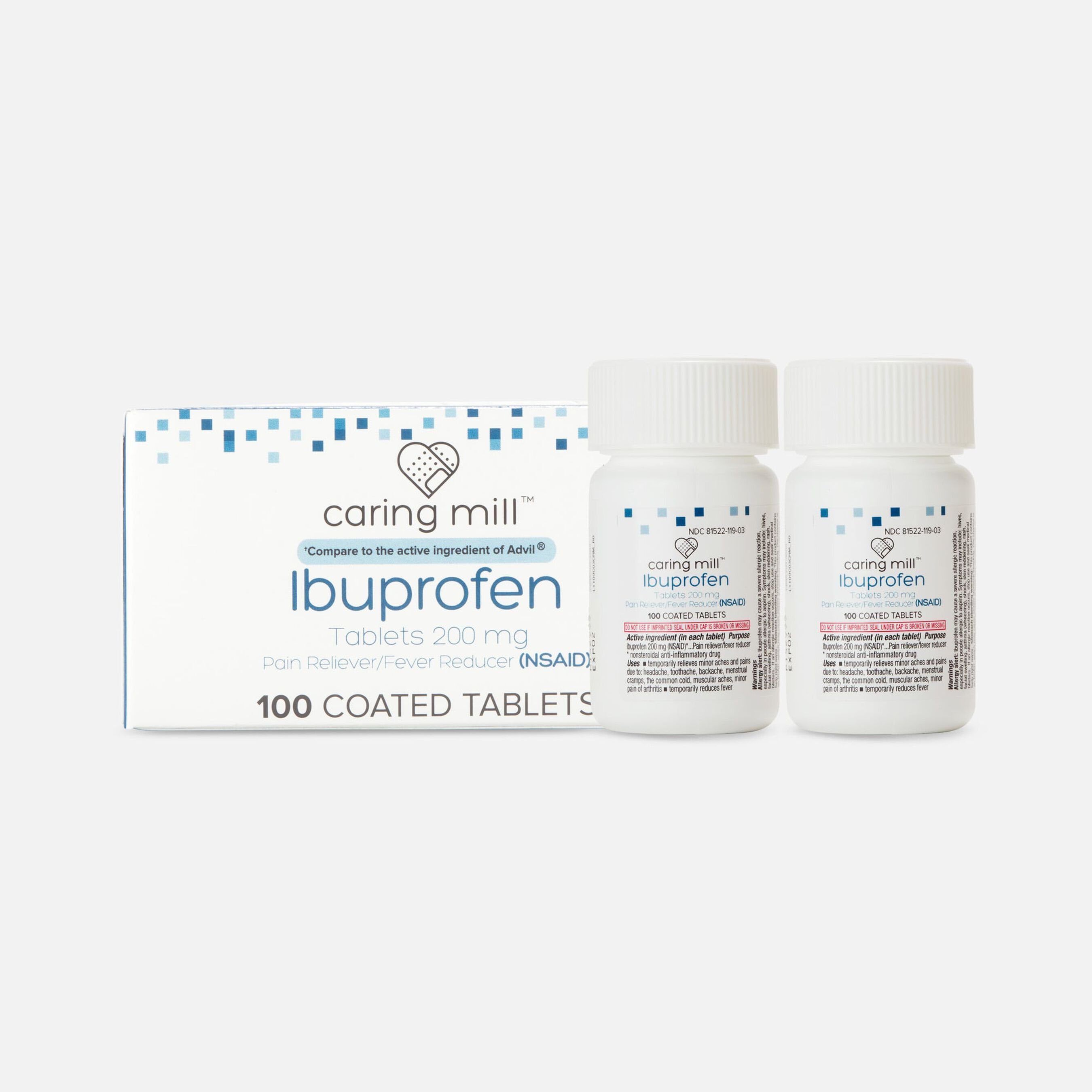 FSA Eligible Caring Mill™ Ibuprofen Pain Reliever / Fever Reducer ...