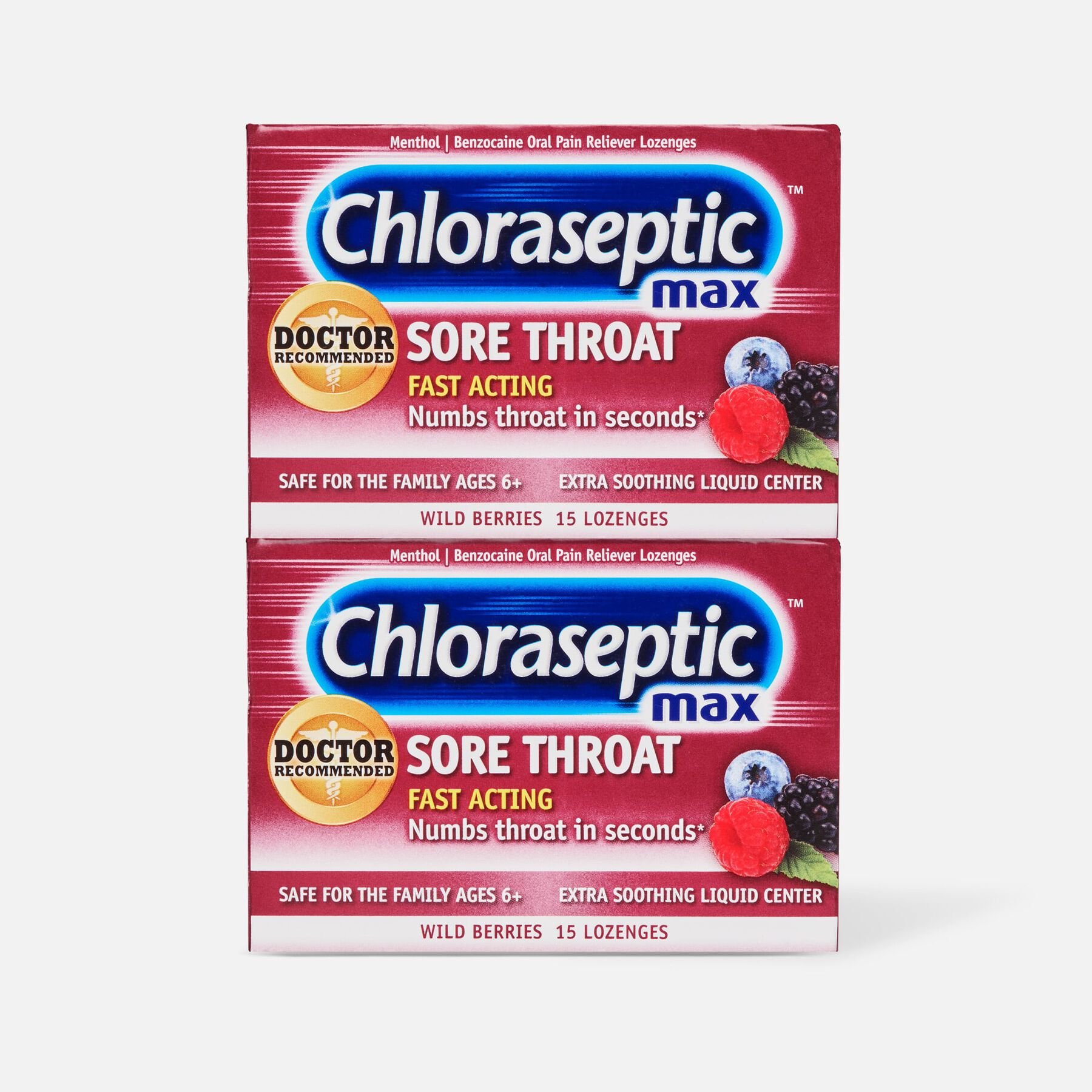 FSA Eligible Chloraseptic Max, Wild Berries, Sore Throat Lozenges, 15 ...