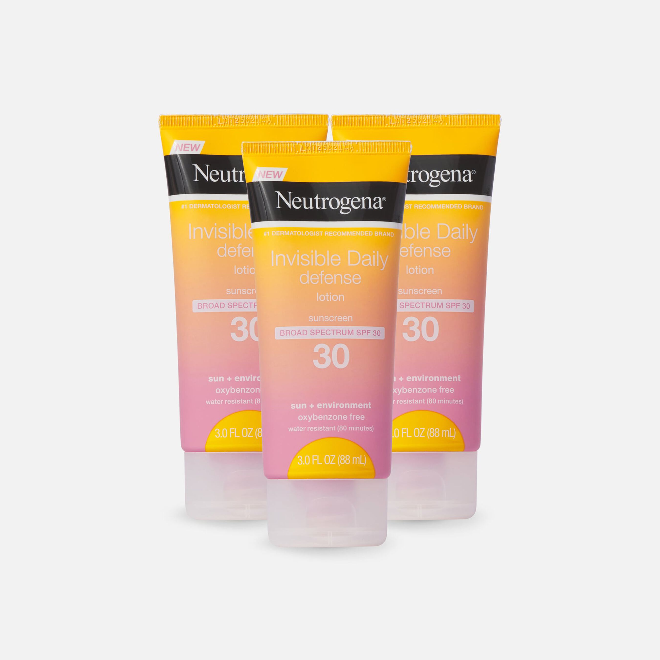 Neutrogena Invisible Daily Defense Sunscreen Lotion, 3 oz. (3-Pack)