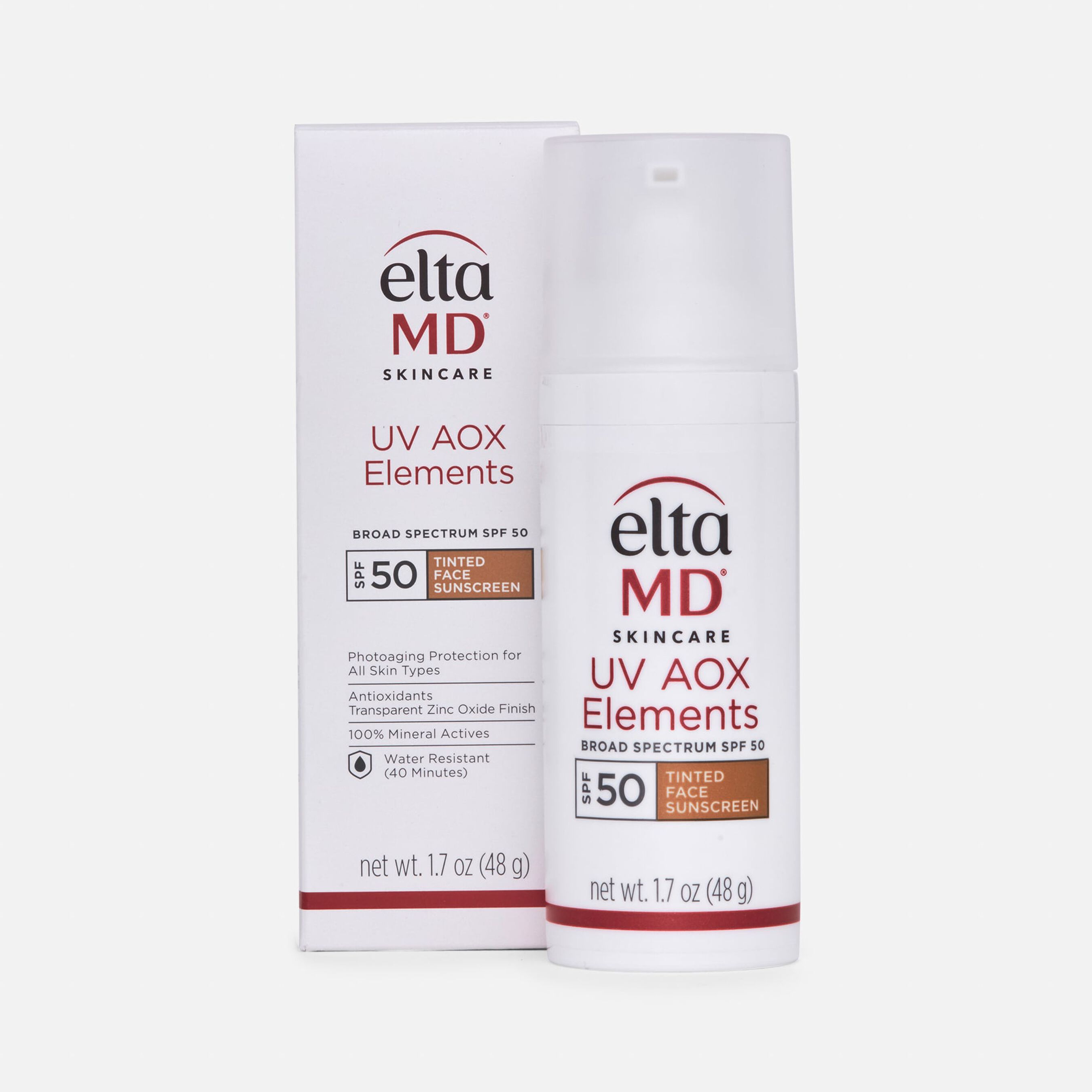 FSA Eligible EltaMD UV AOX Elements Broad-Spectrum Tinted Mineral Face Sunscreen, SPF 50, 1.7 oz ...