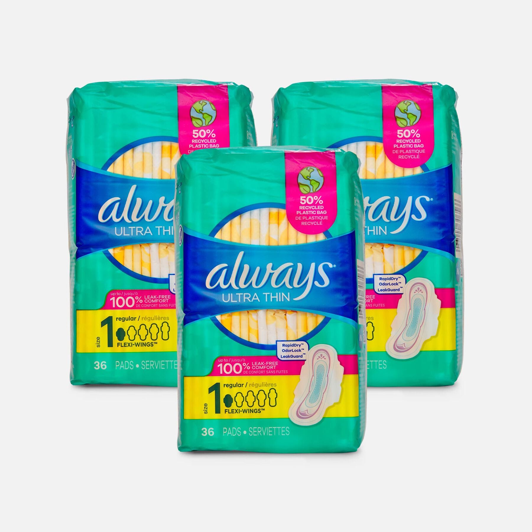 FSA Eligible Always Ultra Thin Pads with Wings, Size 1, 36 ct. (3-Pack ...