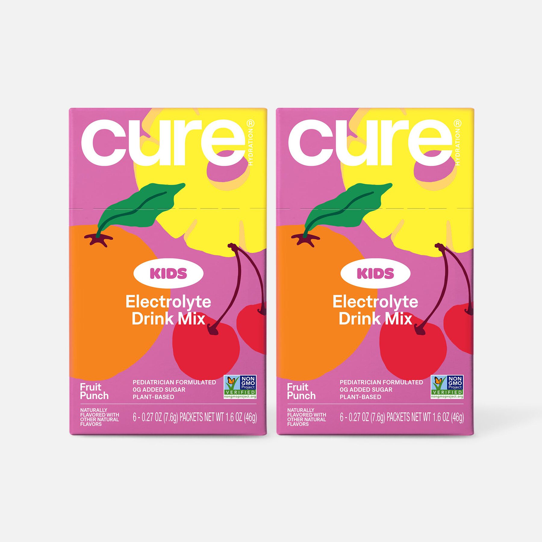 FSA Eligible Cure Kids Hydrating Electrolyte Mix Pouch, Fruit Punch, 6 ...