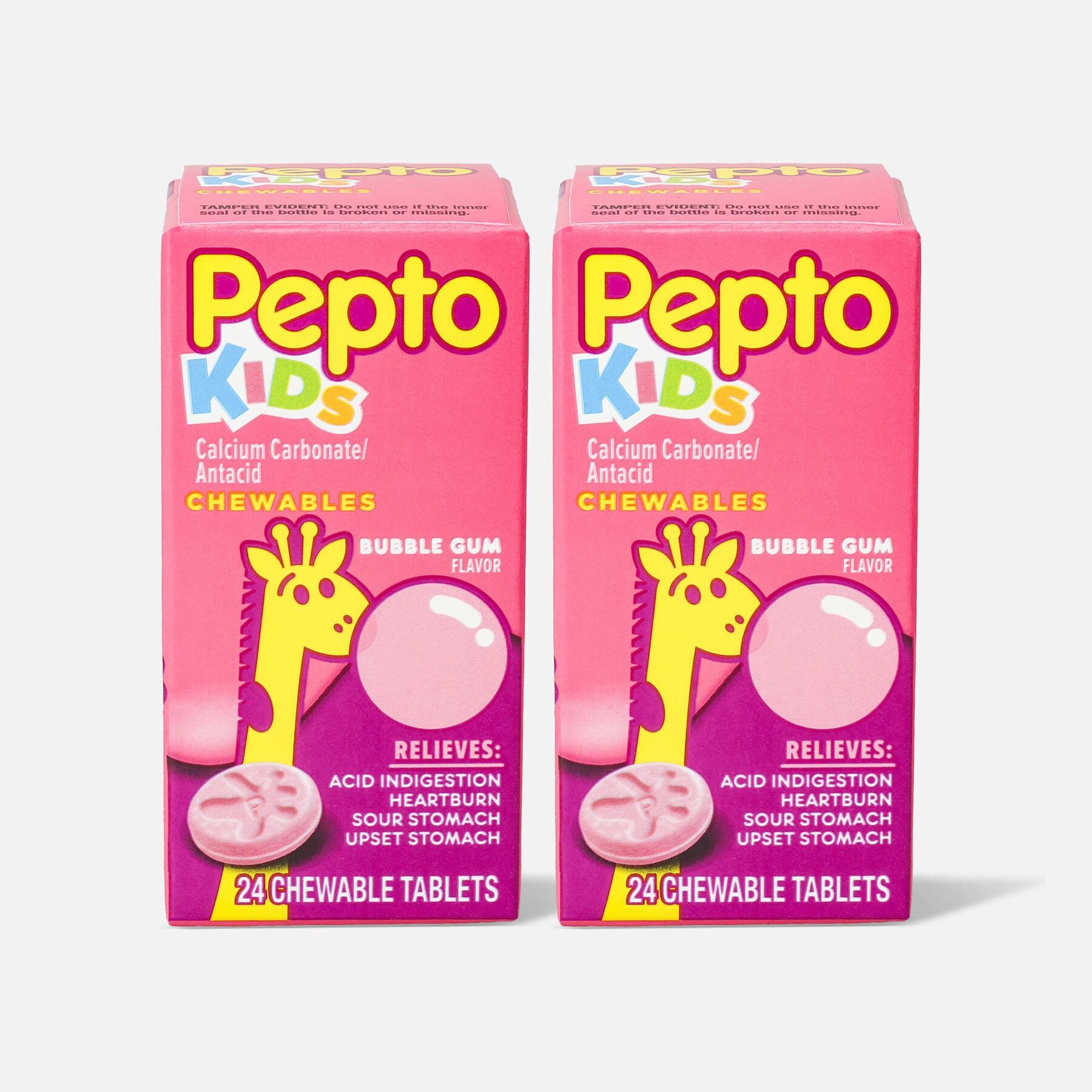 FSA Eligible Pepto Children's Chew Tabs, Bubblegum, 24 ct. (2-Pack ...