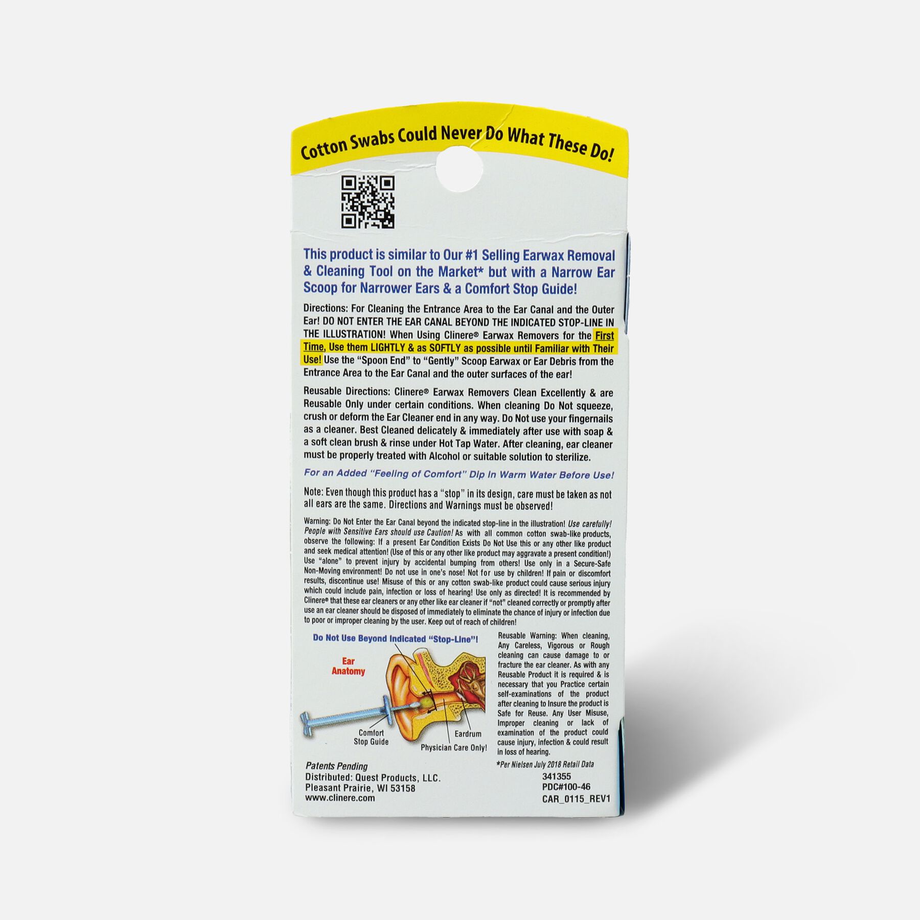 Clinere Reusable Ear Wax Remover Tool with Comfort Guide