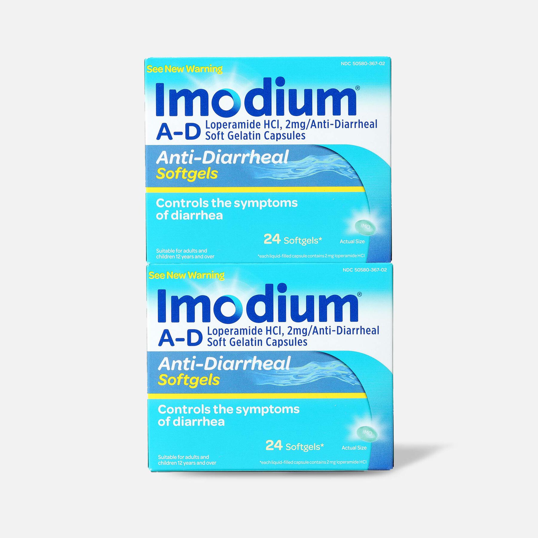Imodium A-D Anti-Diarrheal, Softgels 24 ct. (2-Pack)
