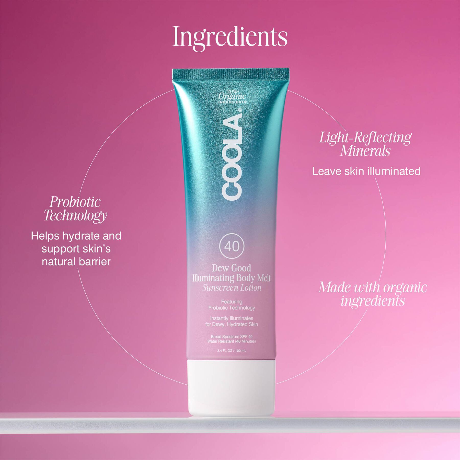 FSA Eligible COOLA Dew Good Illuminating Body Melt SPF 40 Sunscreen ...