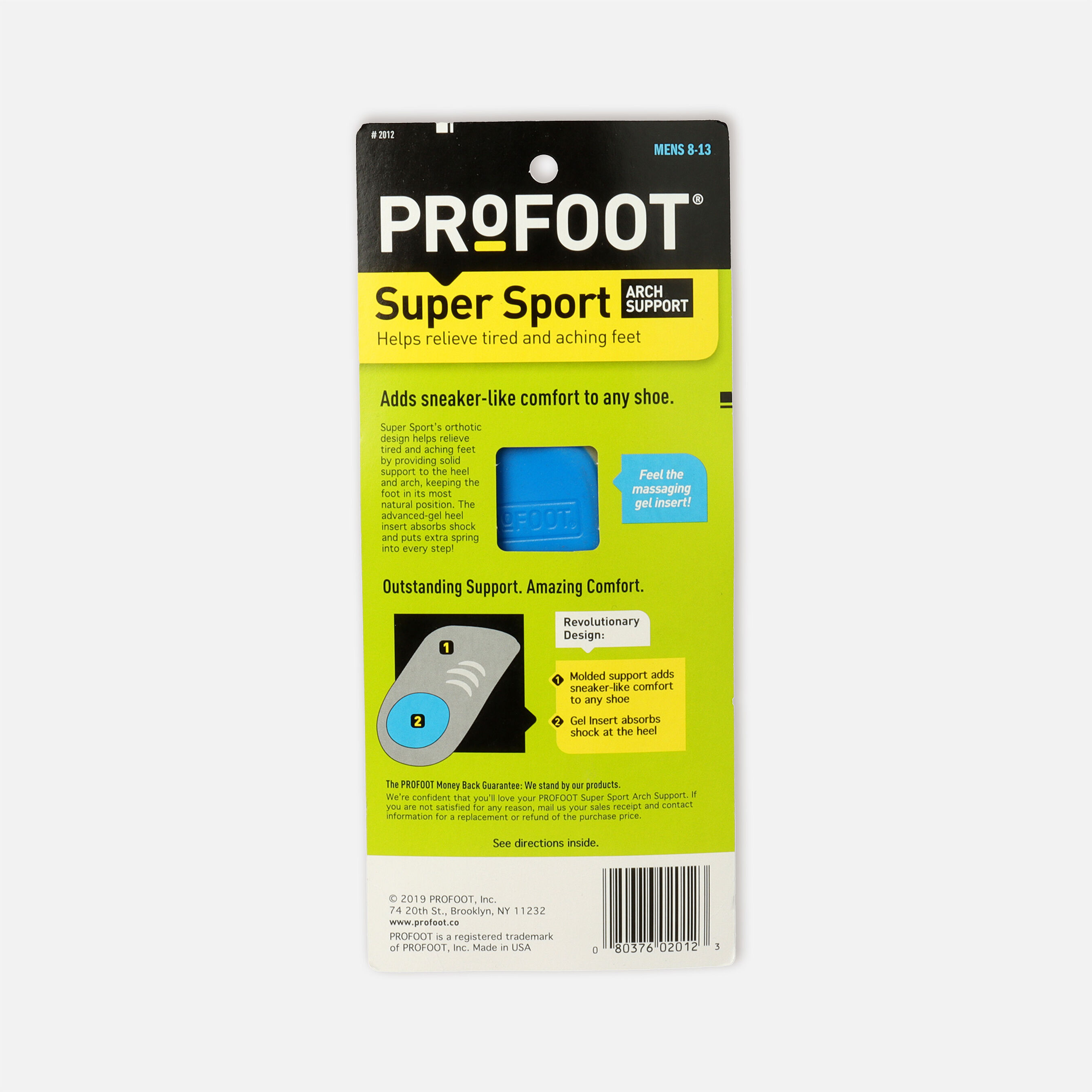 Profoot Care Super Sport Arch Support, Men's, 2 ct.