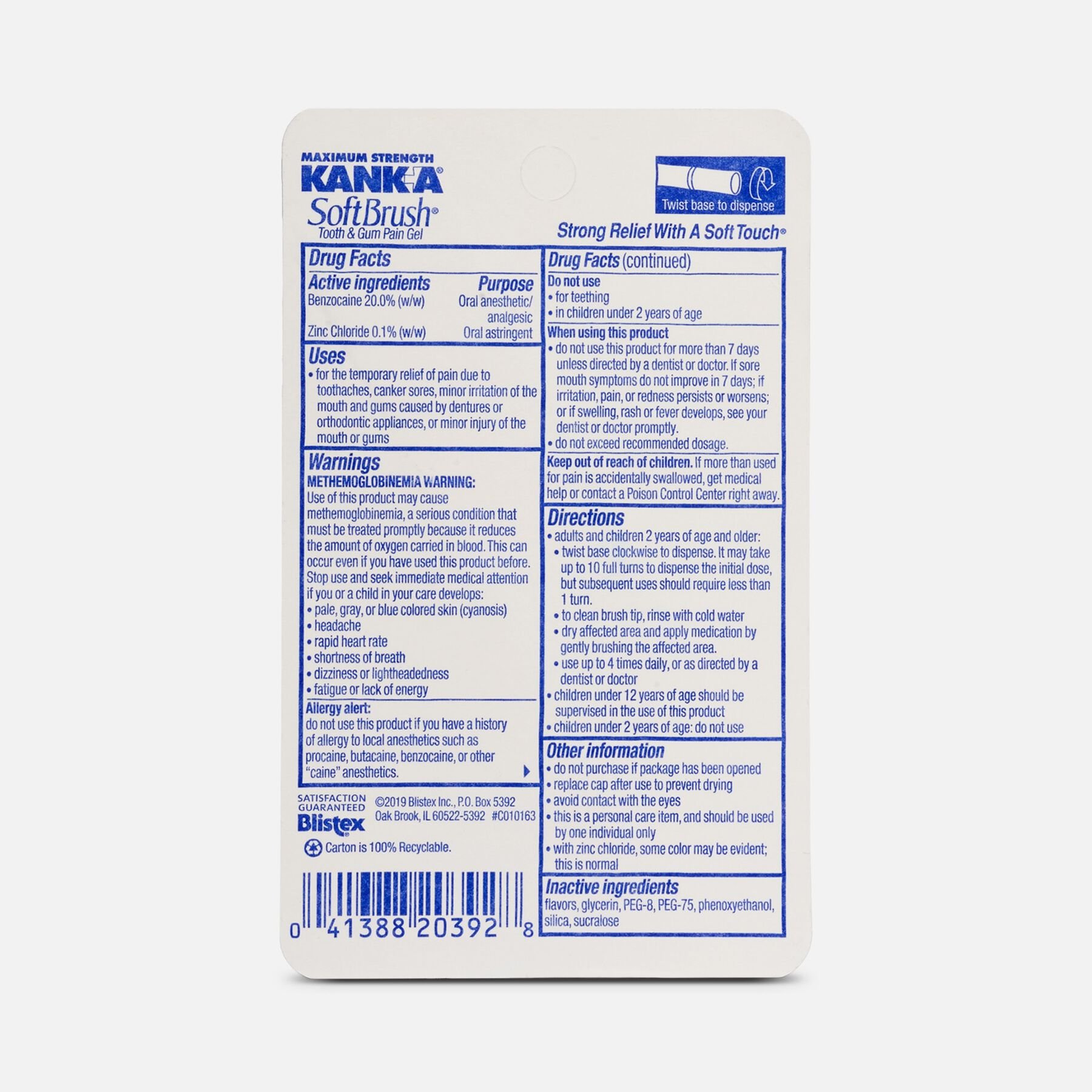 FSA Eligible Kank-A Maxmium Strength Soft Brush Tooth and Gum Pain Gel ...