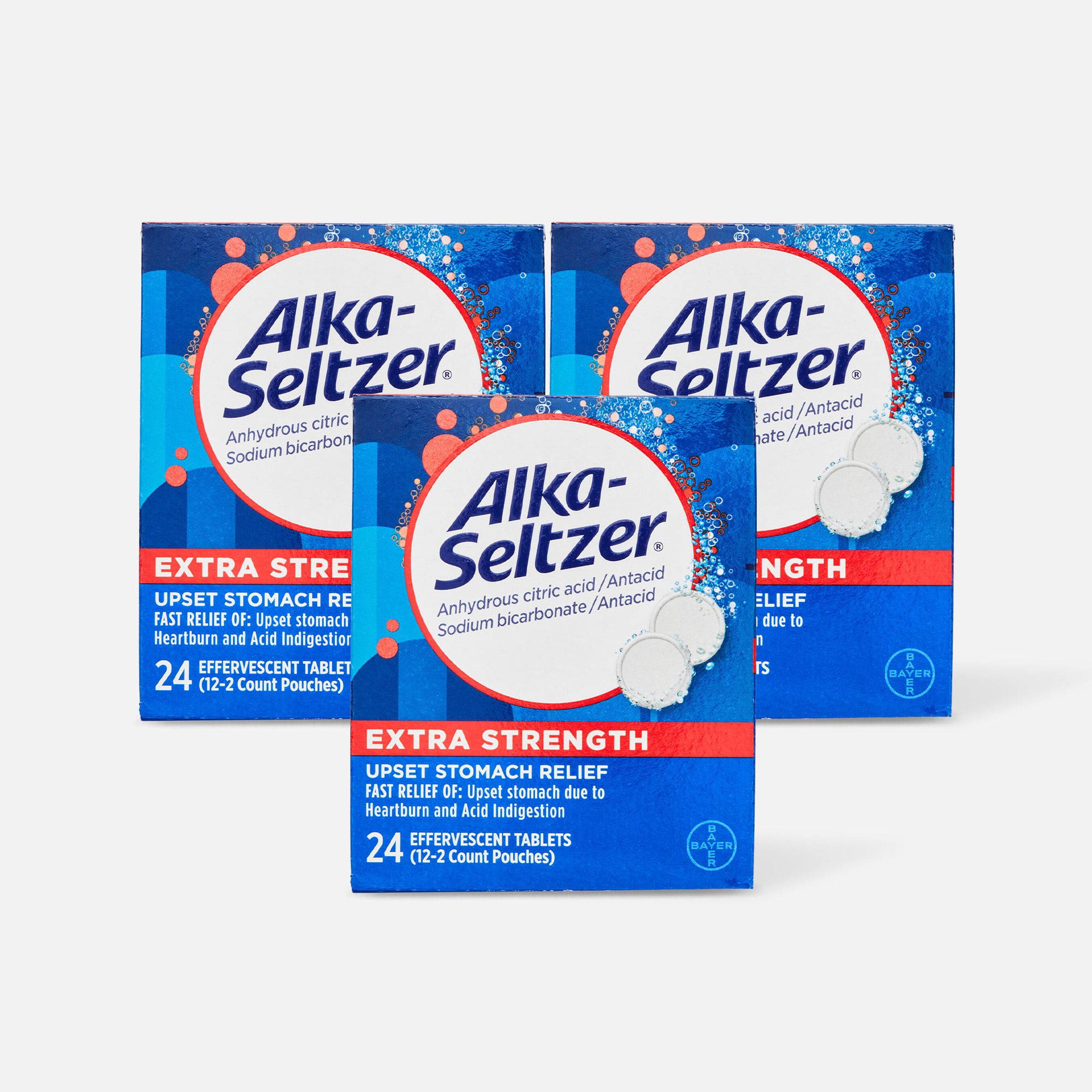 FSA Eligible Alka-Seltzer Effervescent Tablets, Extra Strength, 24 ct ...