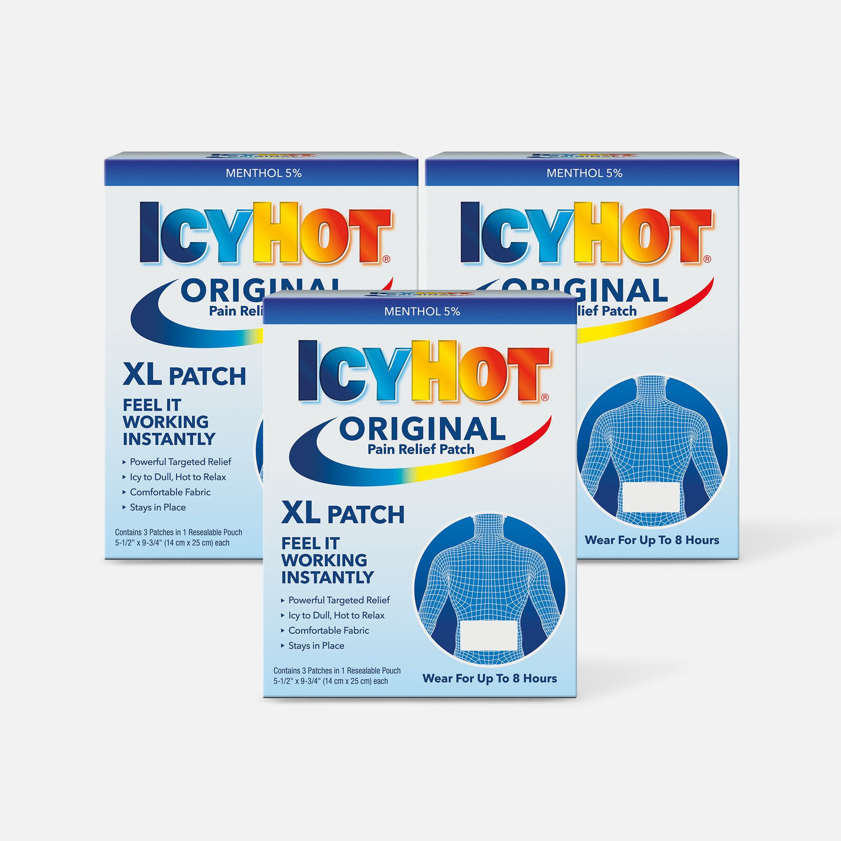 FSA Eligible Icy Hot Medicated Patch XL Back and Large Areas, 3 ct. (3 ...