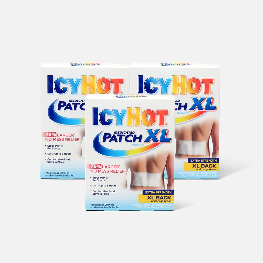 FSA Eligible | Icy Hot Medicated Patch XL Back and Large Areas, 3 ct. (3-Pack)