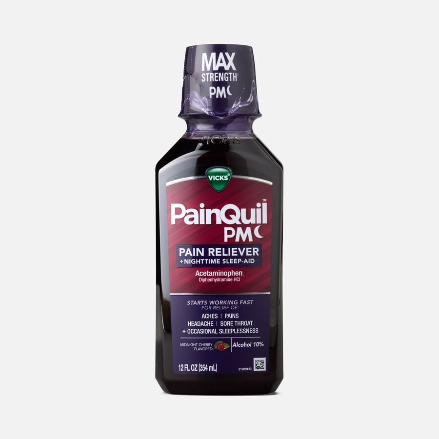 FSA Eligible Vicks PainQuil PM Pain Relief + Sleep Aid Liquid, Midnight ...